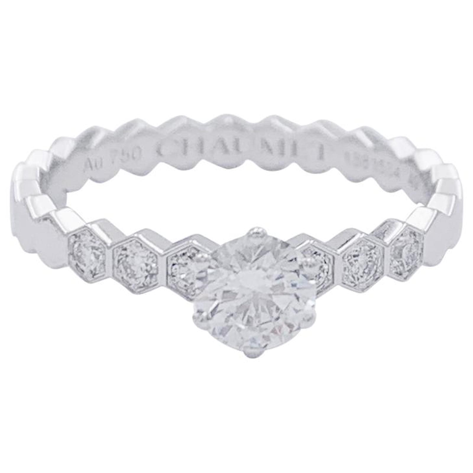 Chaumet ring, "Bee My Love Solitaire", WHITE GOLD, diamants. Diamond ...