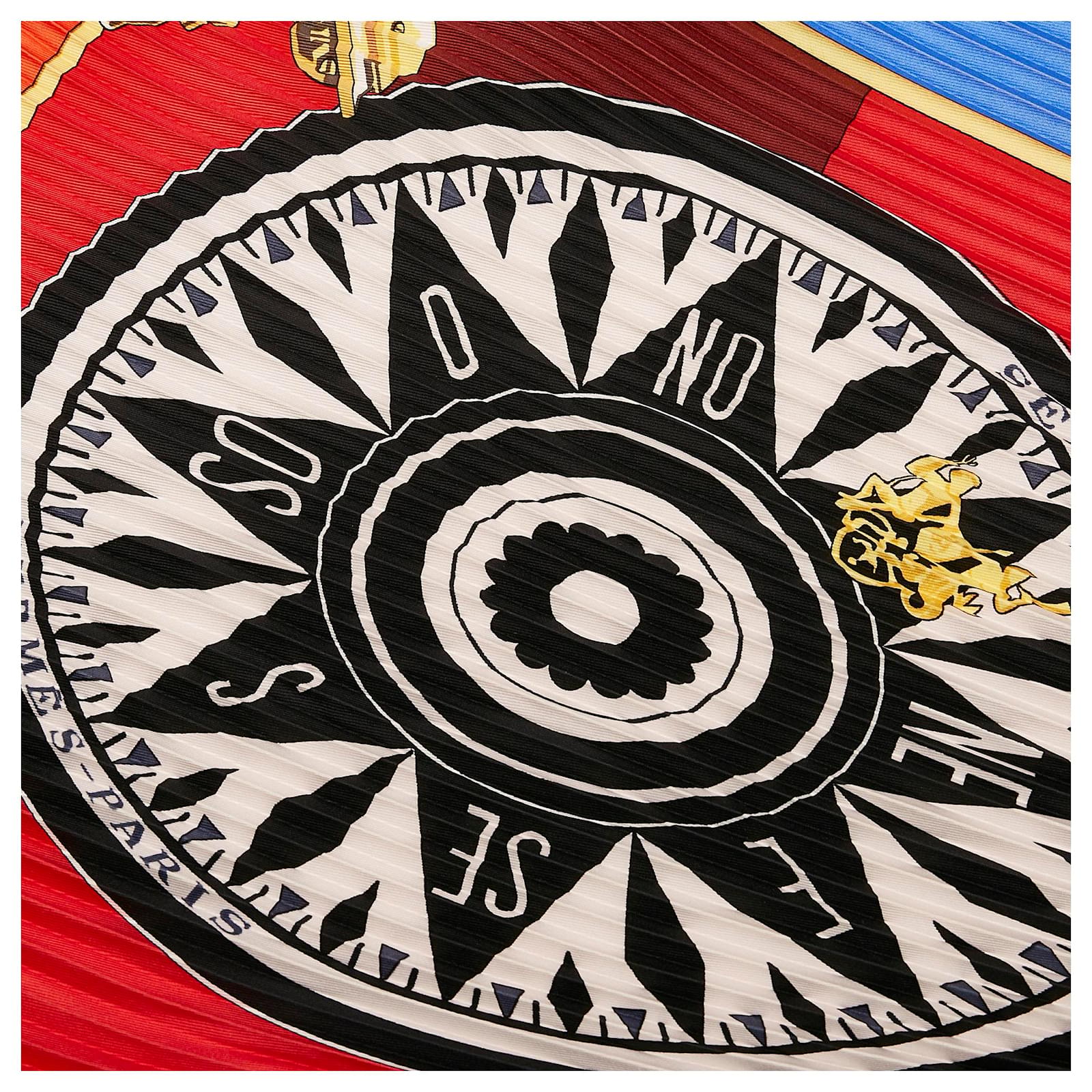 Hermès Hermes Red Sextants Silk Scarf Cloth ref.790671 - Joli Closet