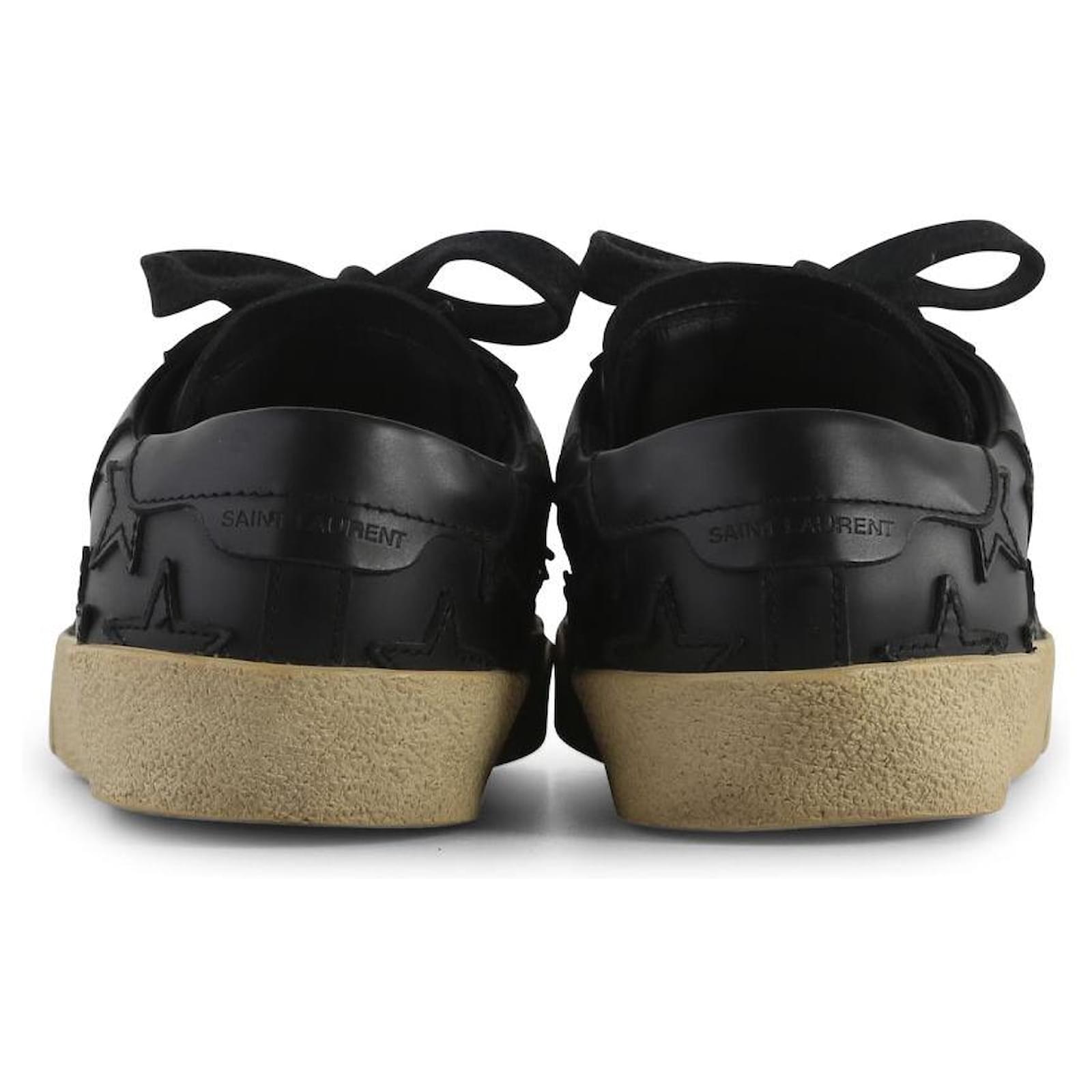 Saint Laurent Black Leather Court Classic Star Low Top Sneakers ref ...