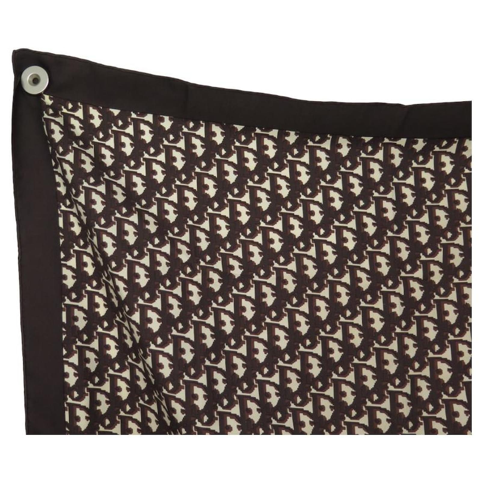 CHRISTIAN DIOR SQUARE SCARF 70 MONOGRAM OBLIQUE CANVAS BROWN SILK SCARF ...