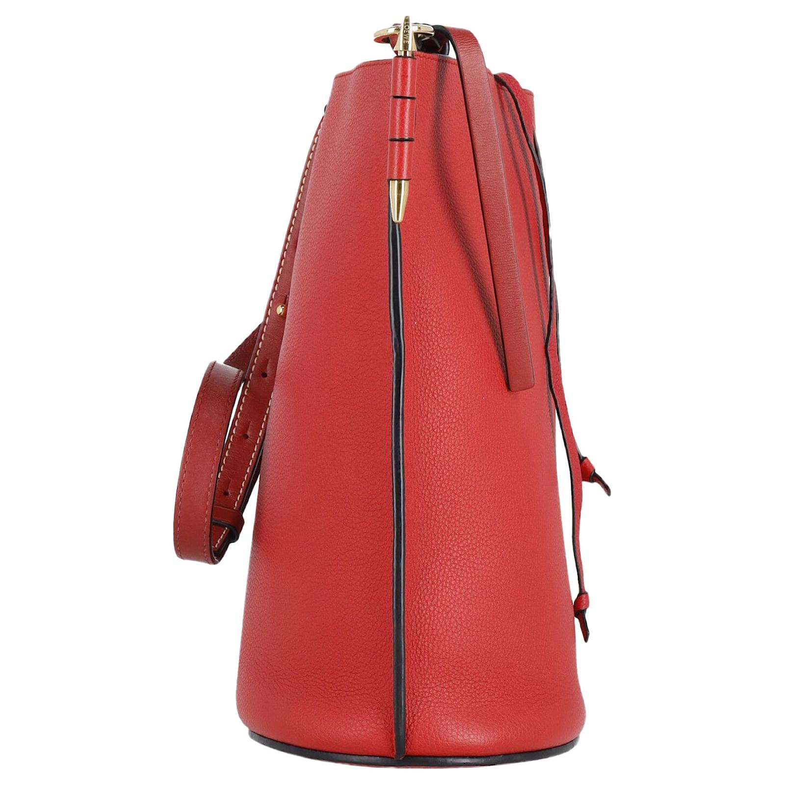 Loewe Gate Bucket Bag in Scarlet calf leather Leather Red Pony-style ...