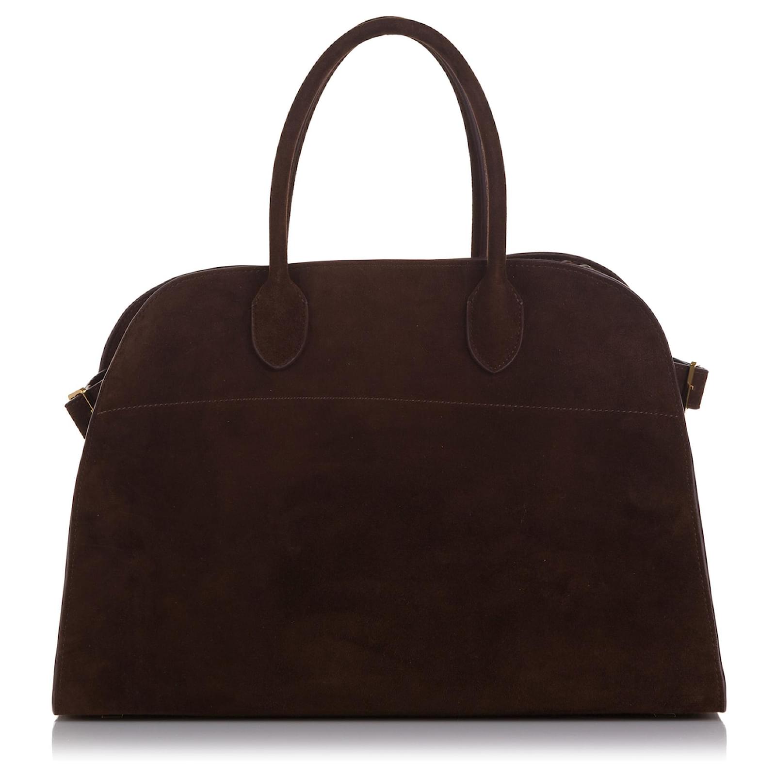 The Row Brown Suede Margaux 15 Dark brown Leather ref.796906 - Joli Closet