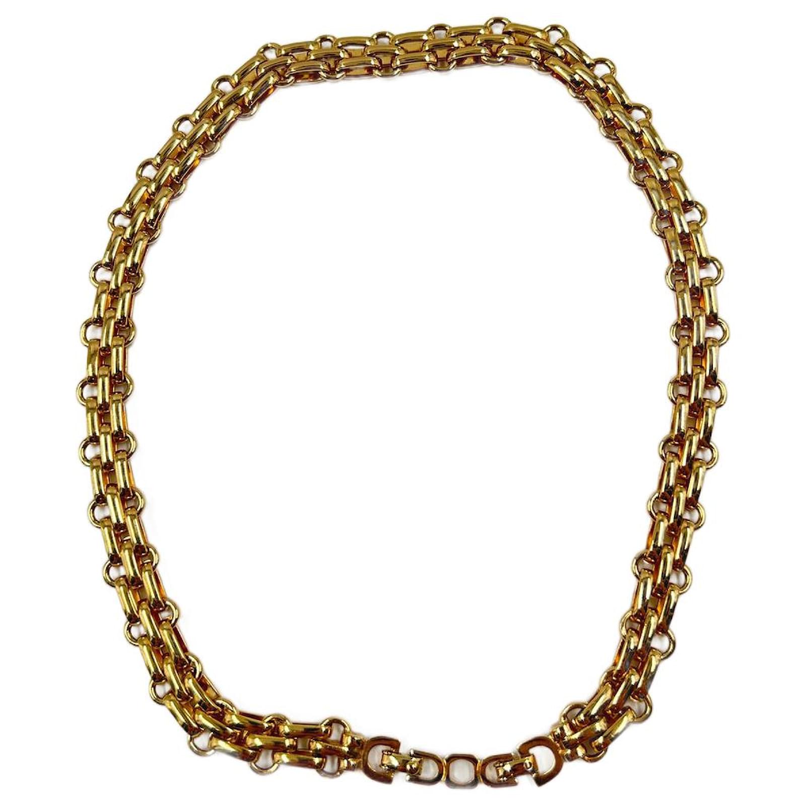 Gold-Toned Dior CD Necklace Golden Metal ref.798011 - Joli Closet