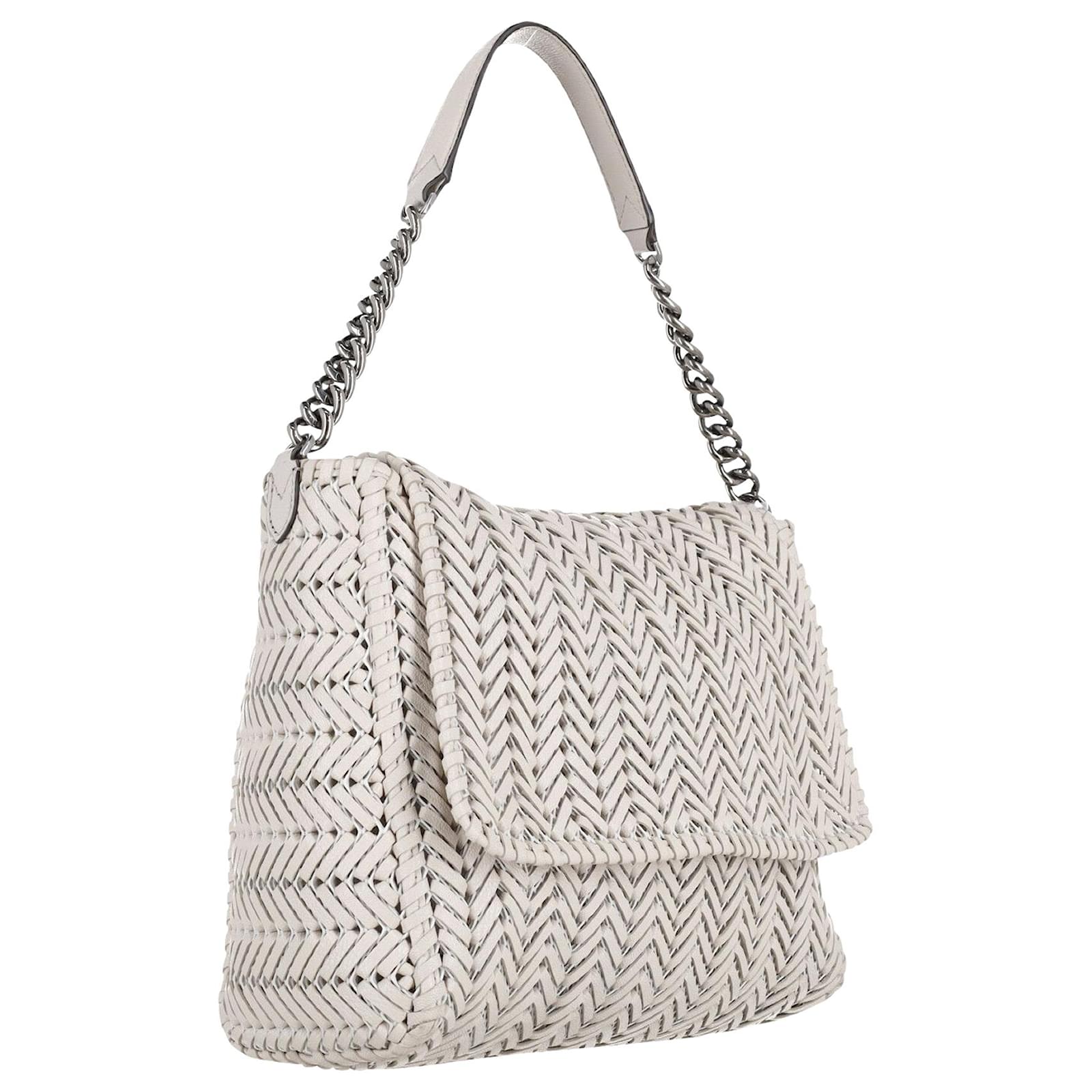 Anya Hindmarch Neeson Chain Handbag in Cream Leather White ref.798115 ...
