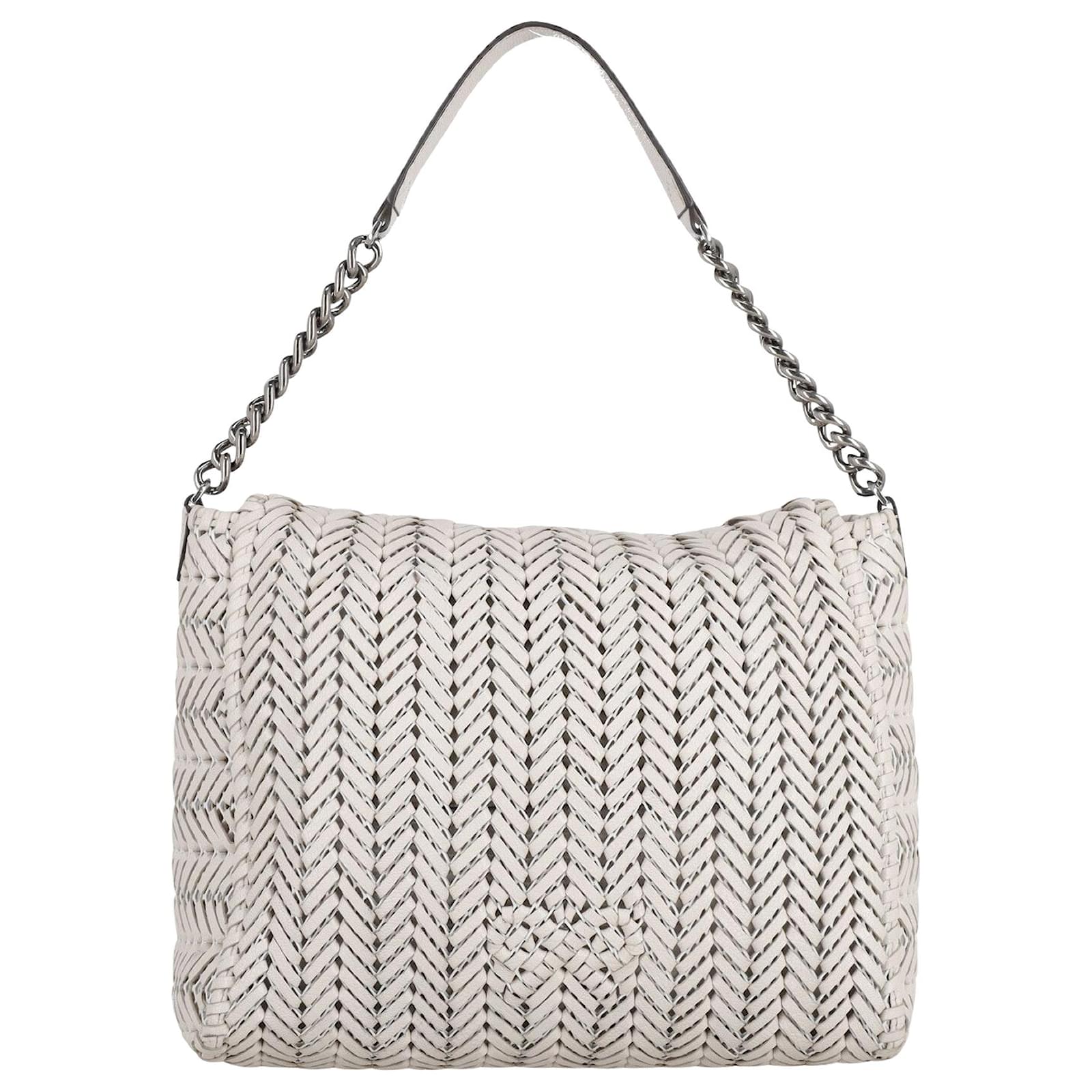 Anya Hindmarch Neeson Chain Handbag in Cream Leather White ref.798115 ...