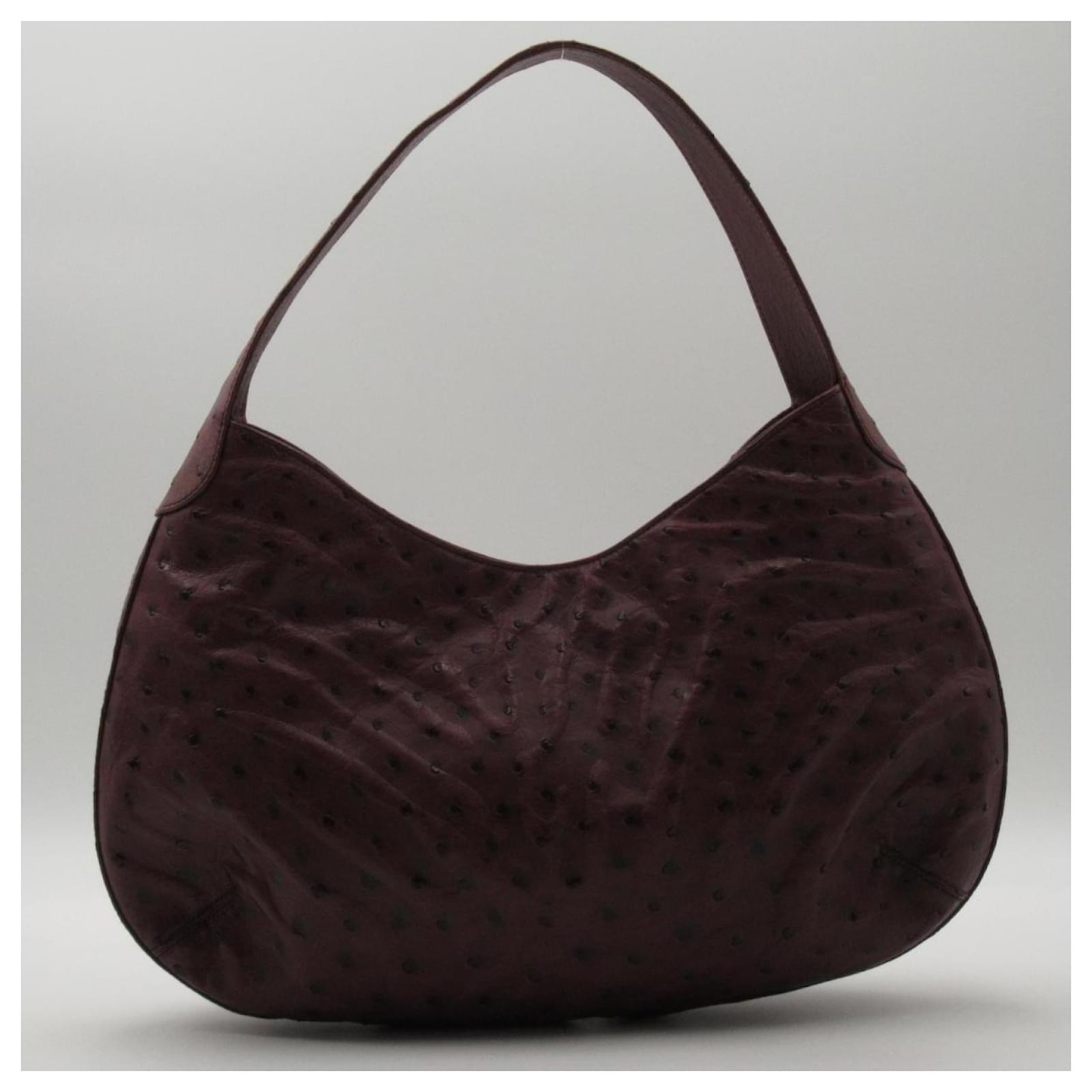 Cartier Ostrich Leather Panthere Hobo Bag Red ref.798126 - Joli Closet