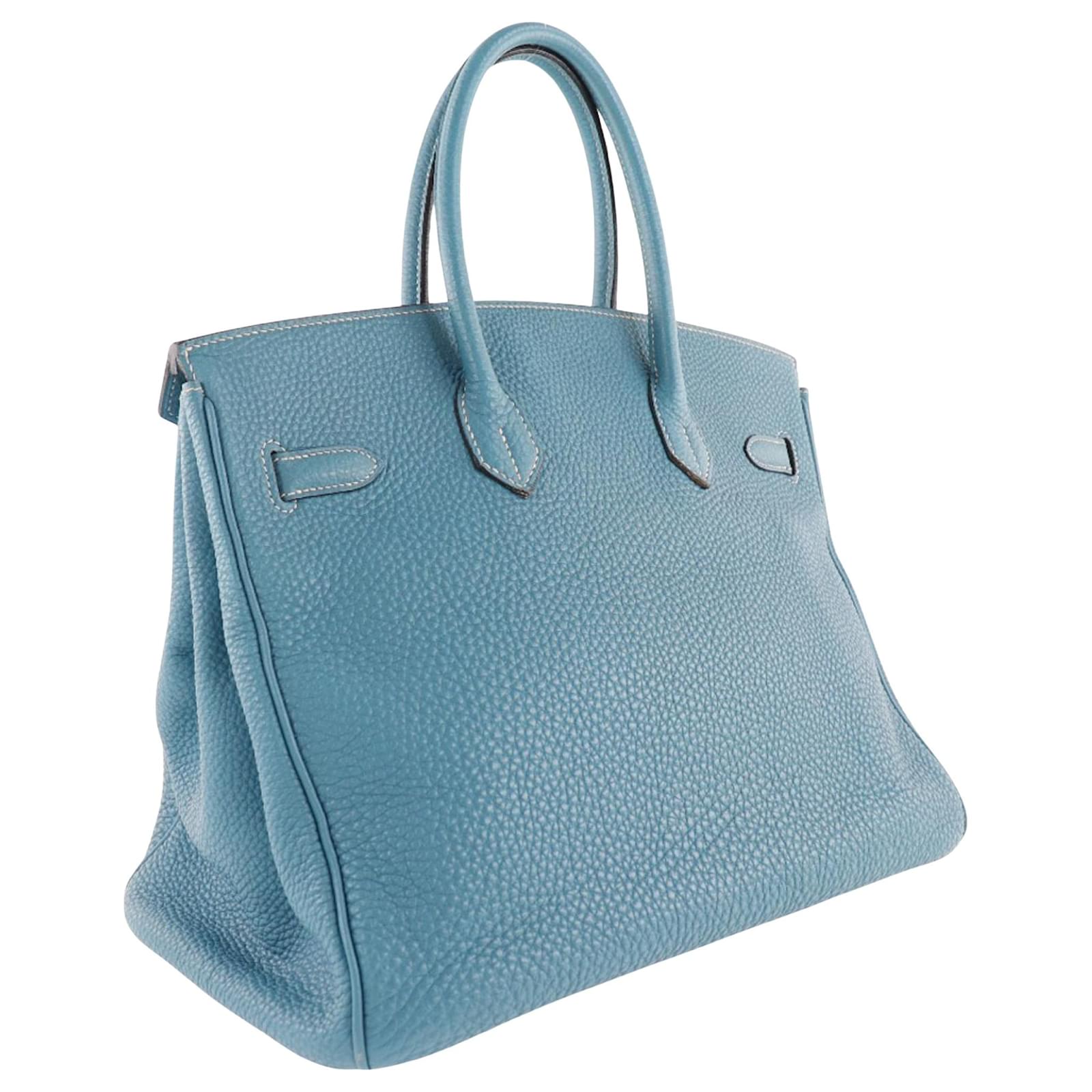 Hermès Birkin 35 Light blue Leather ref.801317 - Joli Closet