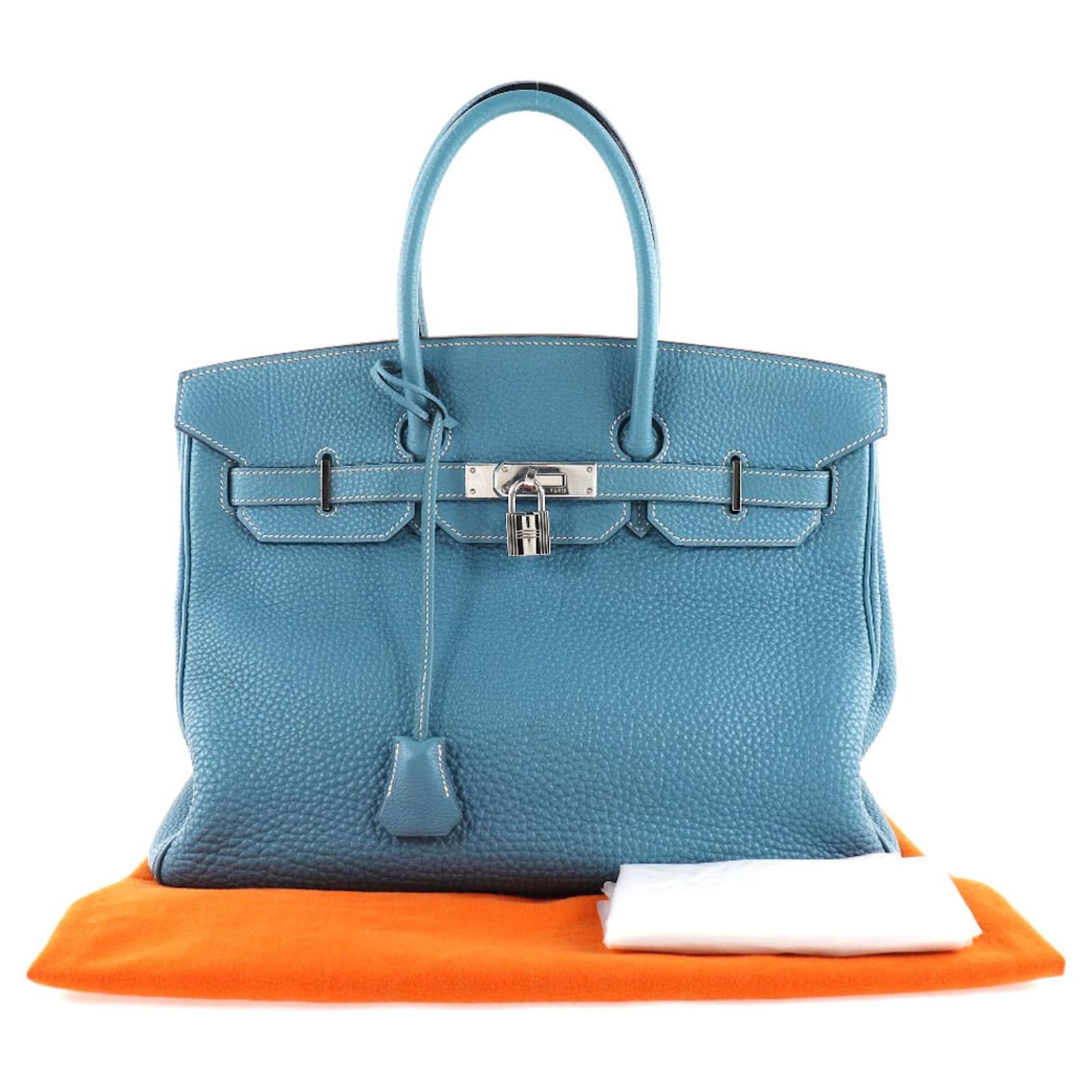 Hermès Birkin 35 Light blue Leather ref.801317 - Joli Closet