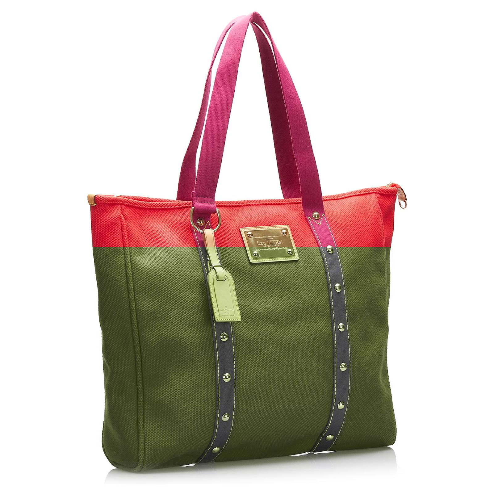 Louis Vuitton Red Antigua Cabas GM Purple Cloth Cloth ref.801784 - Joli ...