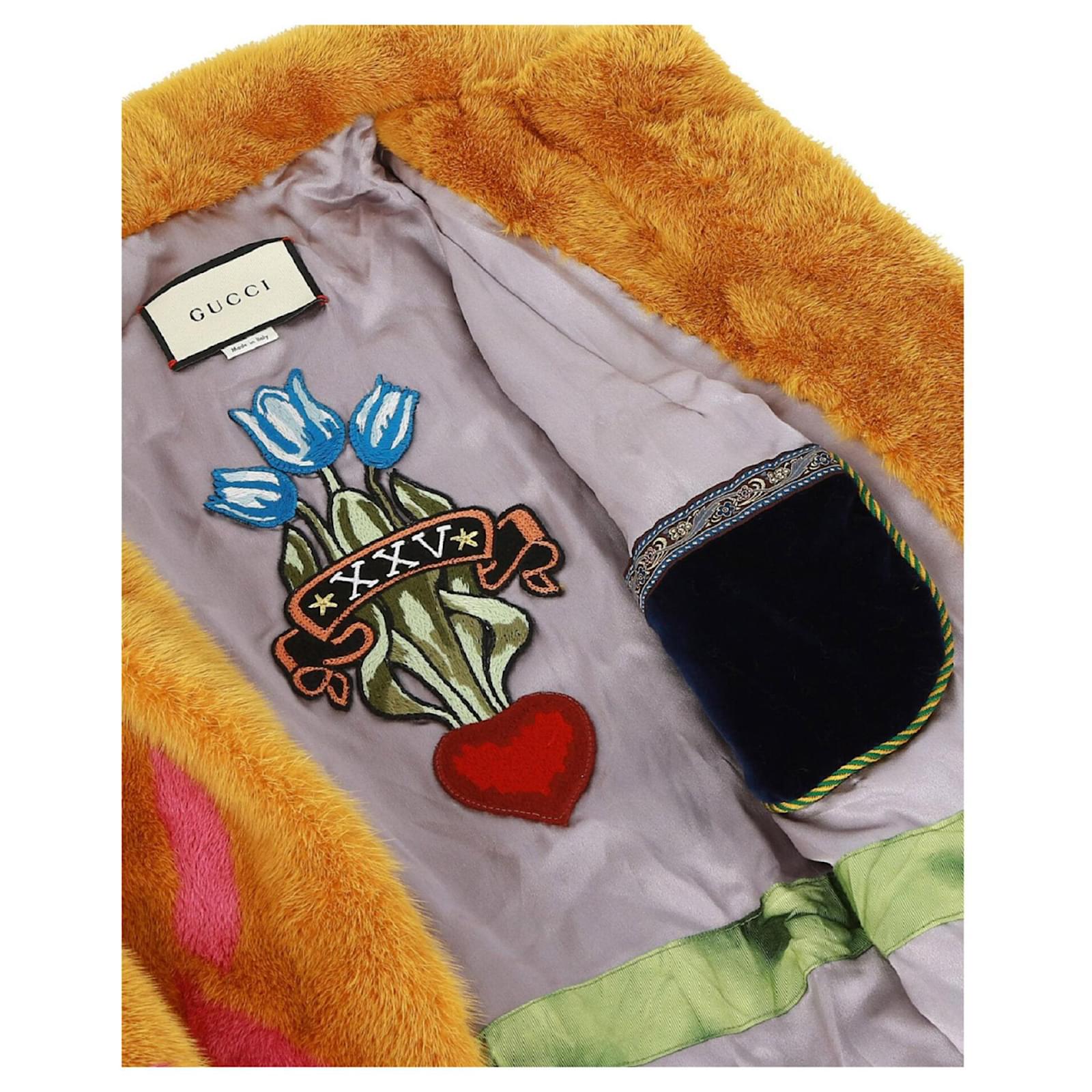 Gucci Abstract Intarsia Mink Fur Coat Multiple colors ref.803429 - Joli ...