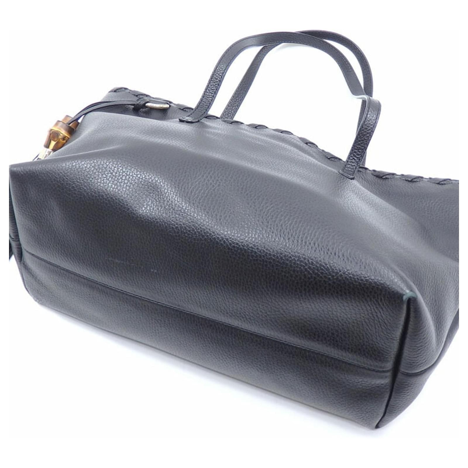 Gucci Bamboo Black Leather ref.804152 - Joli Closet