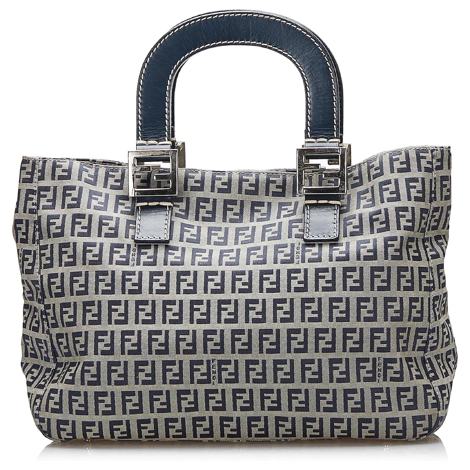 Fendi Gray Zucchino Tote Grey Cloth Cloth ref.805020 - Joli Closet