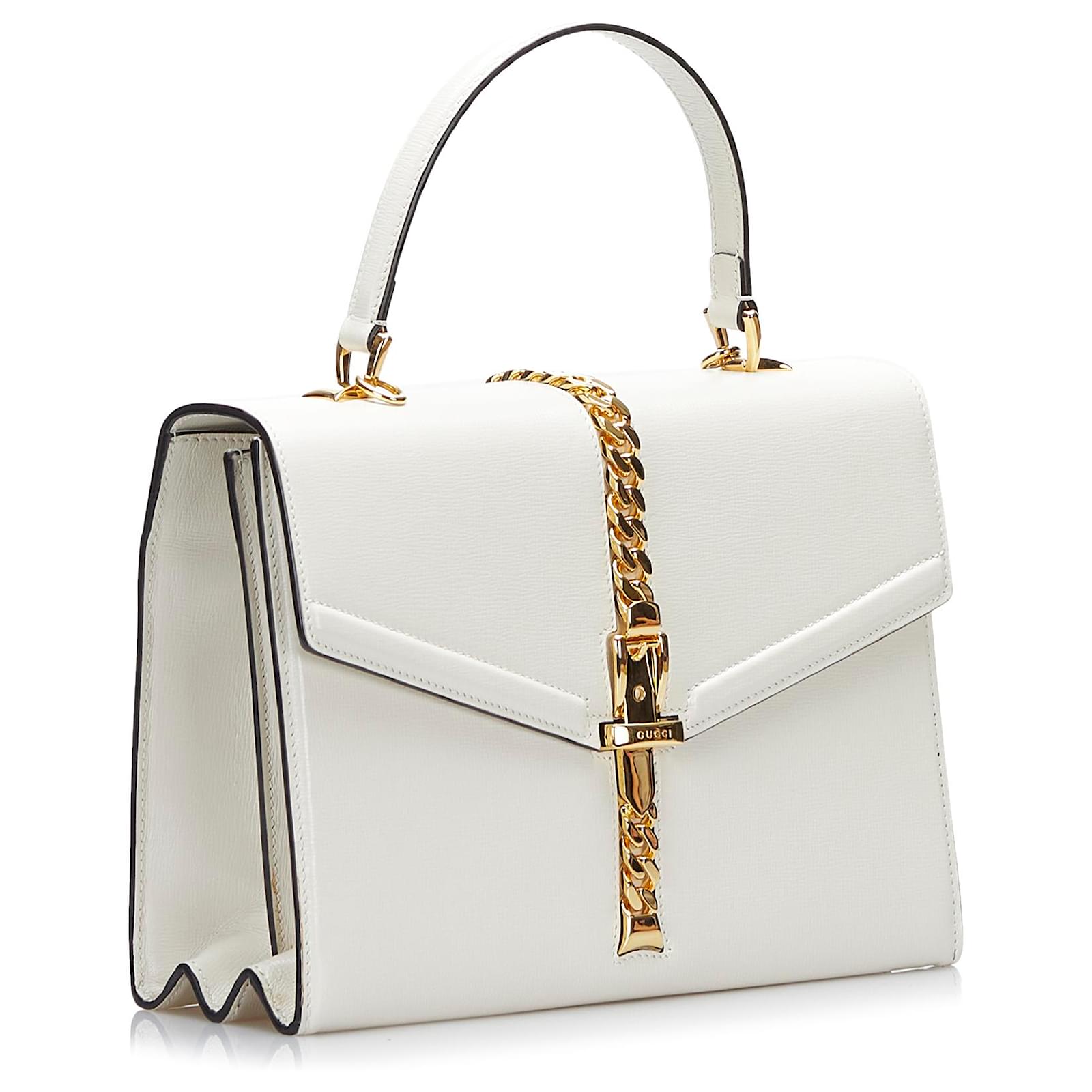 Gucci White Sylvie 1969 Leather Satchel Pony-style calfskin ref.805031 ...