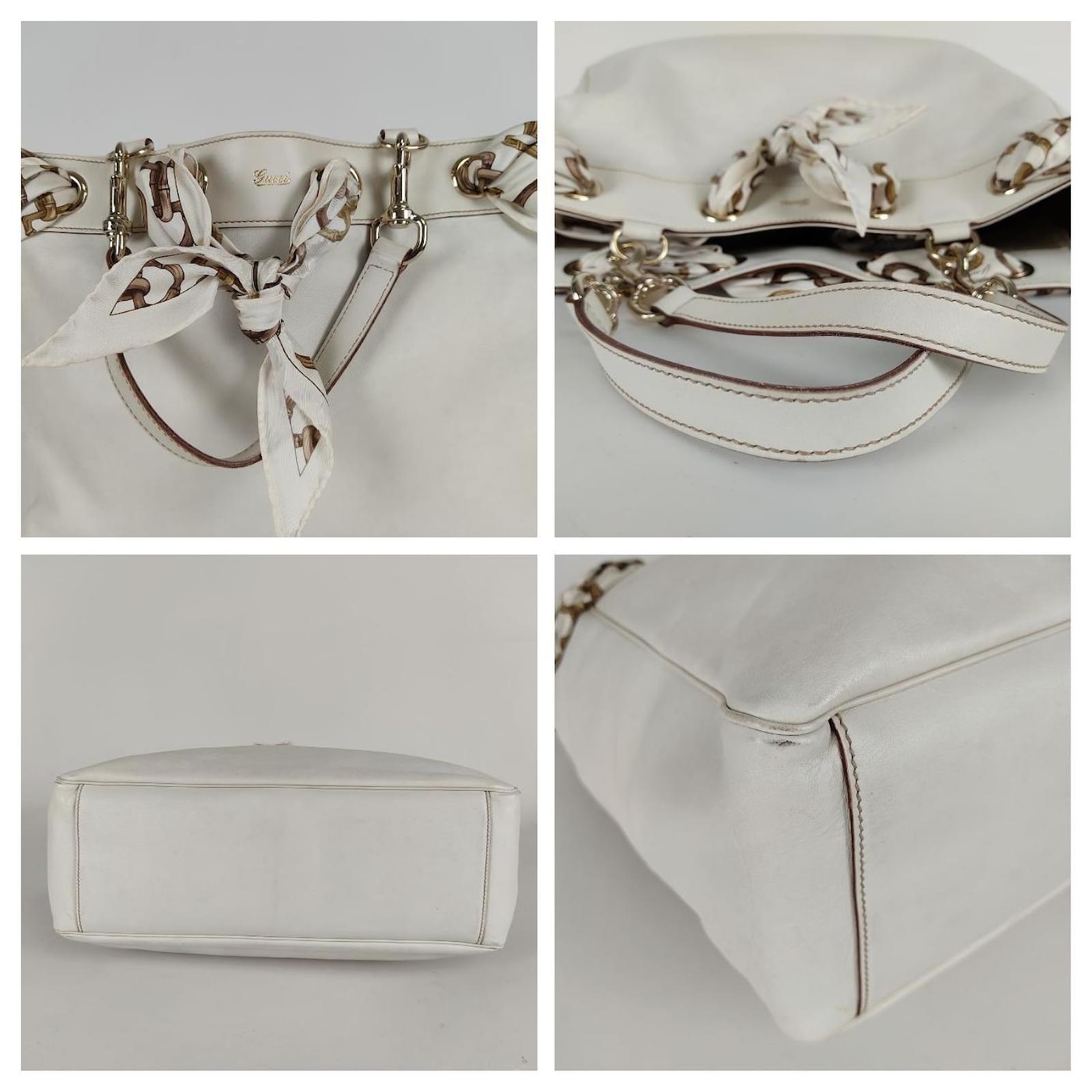 Gucci Positano Shopper bag in white leather ref.805945 - Joli Closet