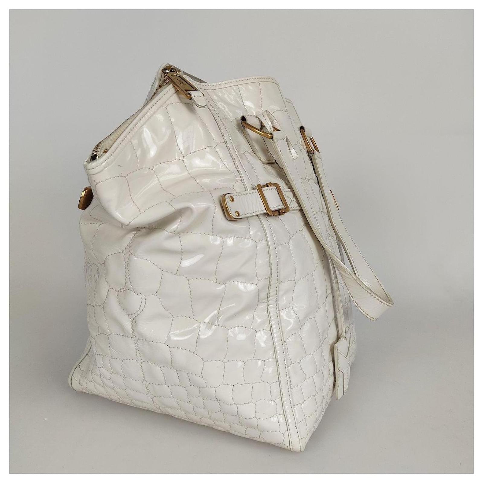 Bolso Yves Saint Laurent Downtown Plain en charol blanco ref.806036 ...