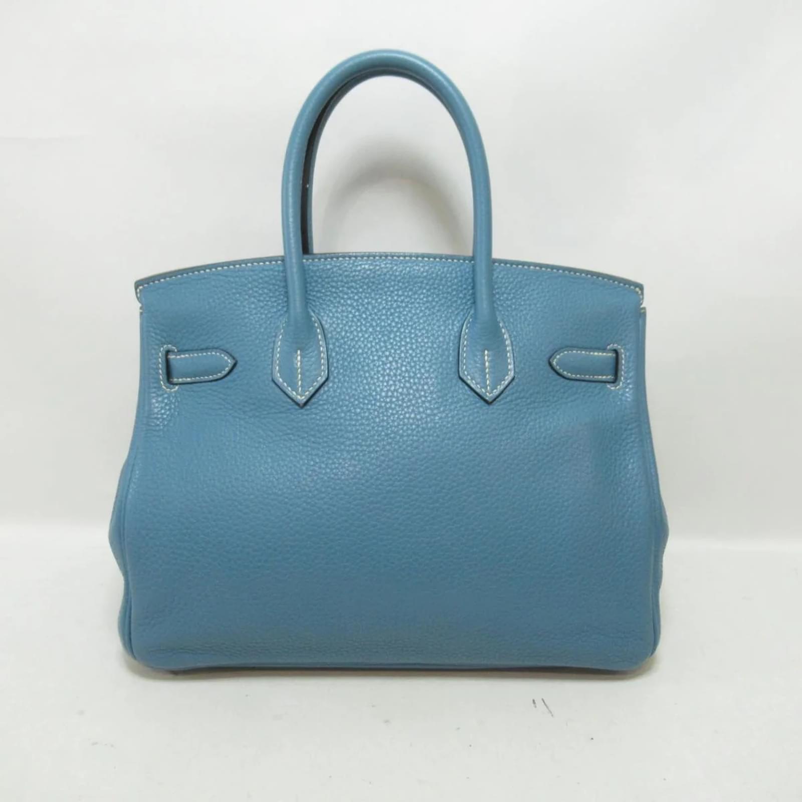 Hermès Togo Birkin 30 Blue Leather Pony-style calfskin ref.806236 ...