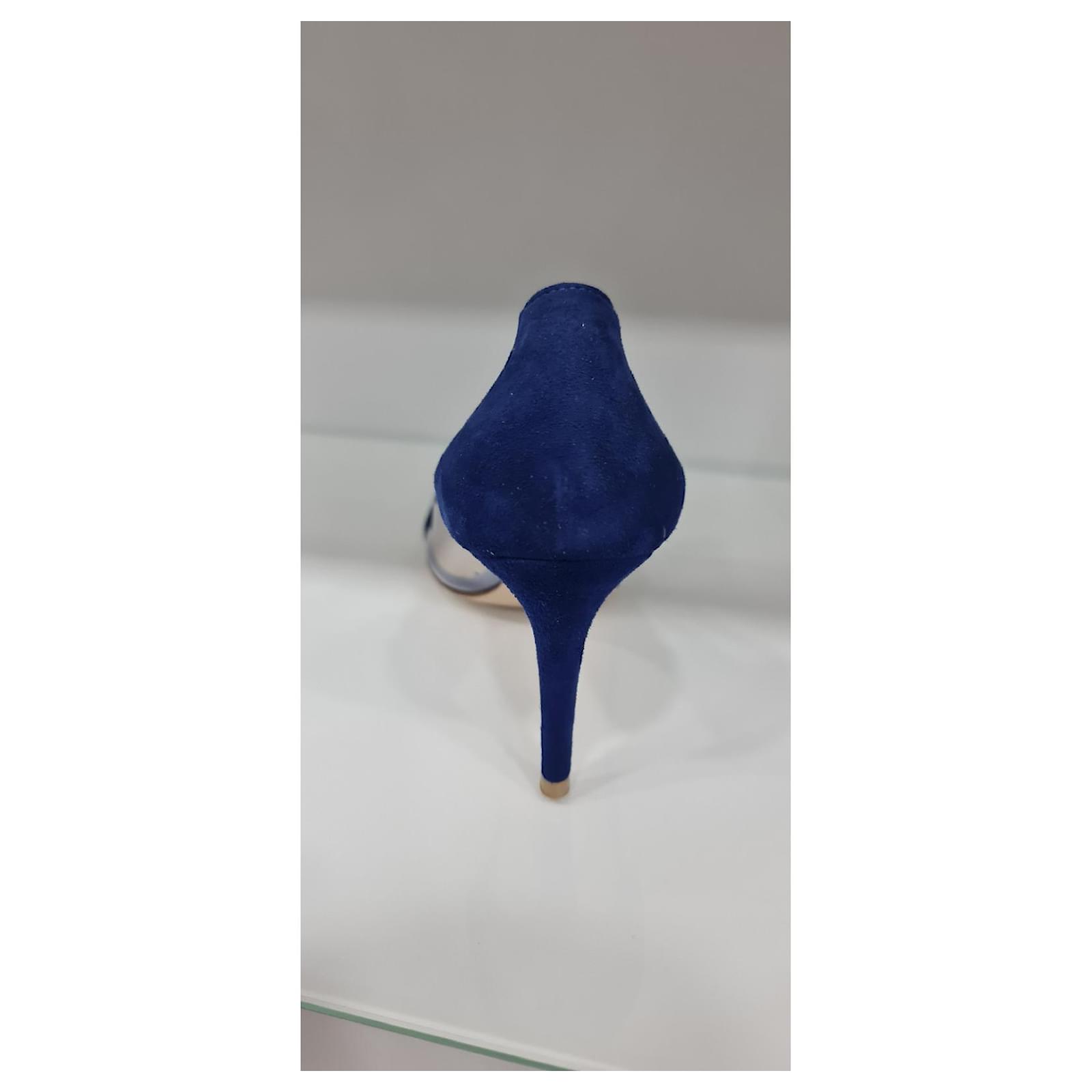 Gianvito Rossi pvc pumps 85 mm new Blue Deerskin ref.807578 - Joli Closet