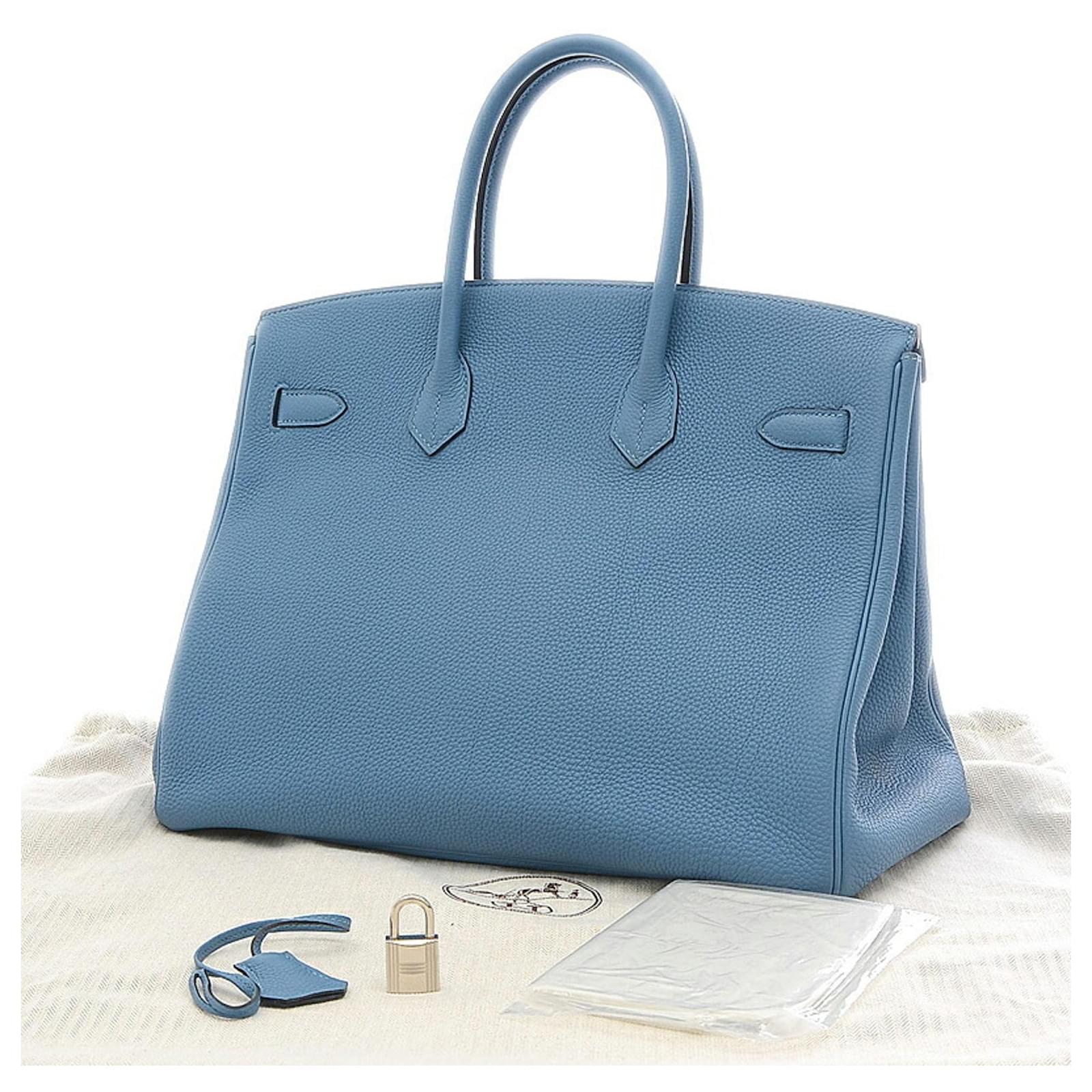 Hermès Birkin 35 Blue Leather ref.807828 - Joli Closet