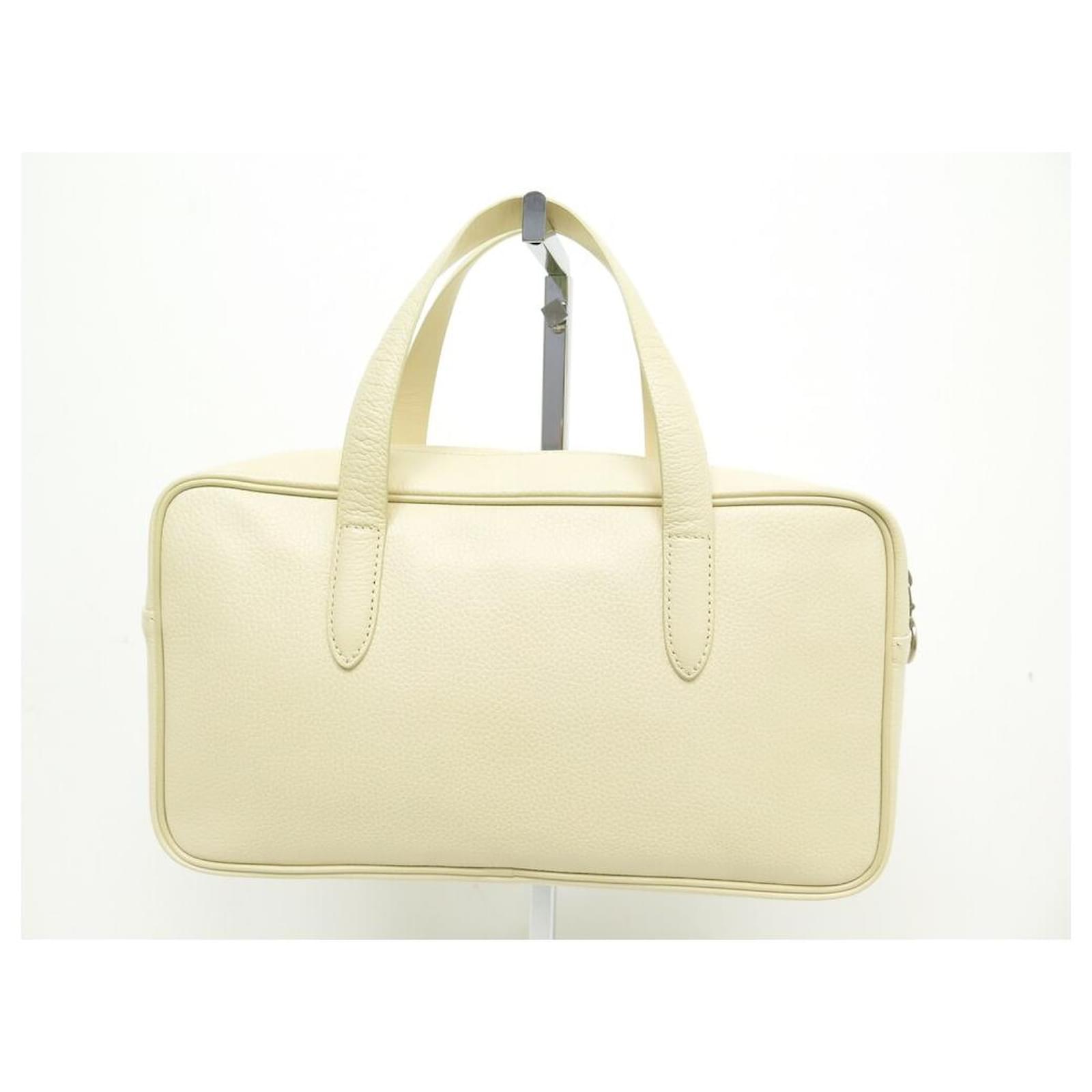 NEW LONGCHAMP HANDBAG IN CREAM GRAIN LEATHER HAND BAG ref.808211 - Joli ...