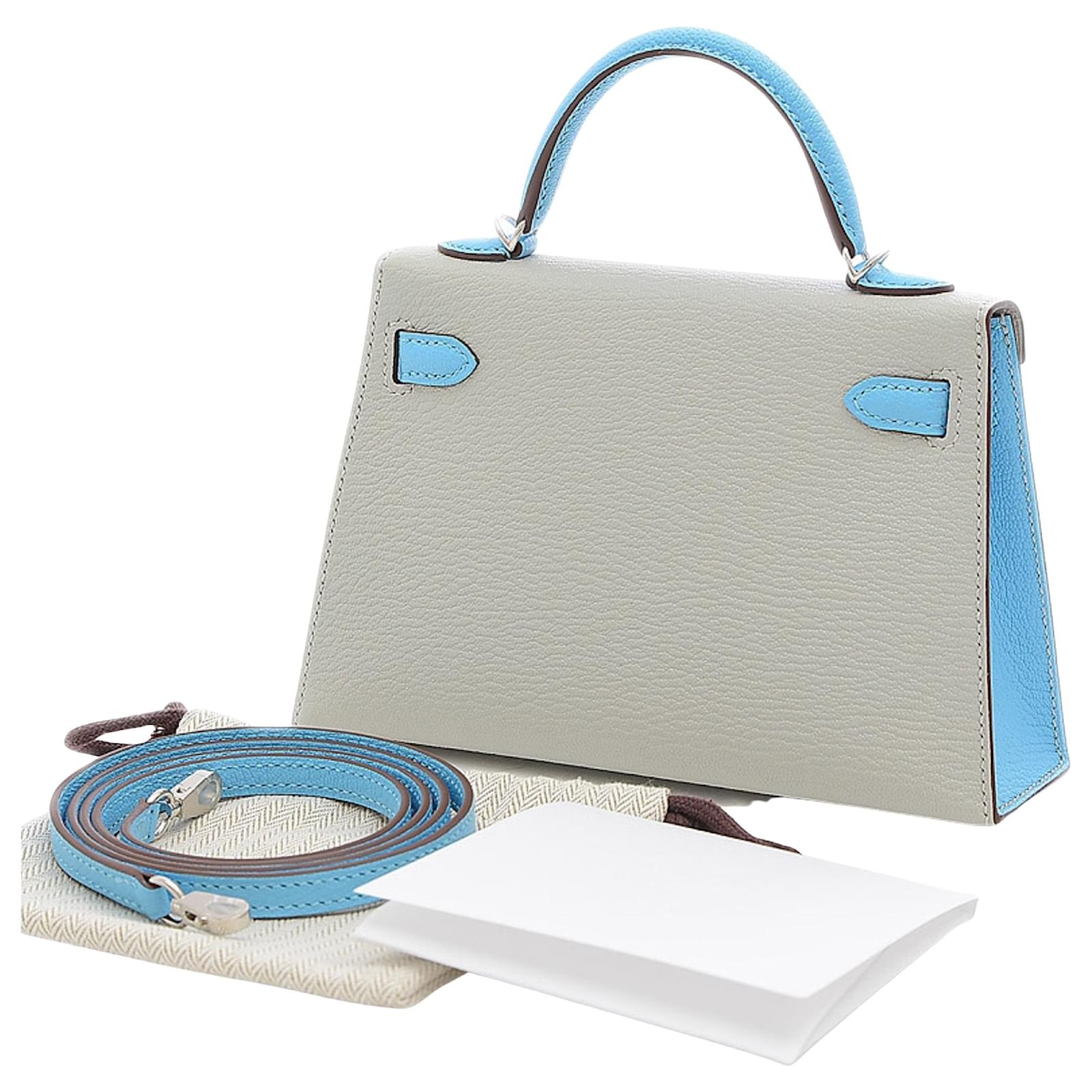 Hermès hermes kelly Light blue Leather ref.808498 - Joli Closet