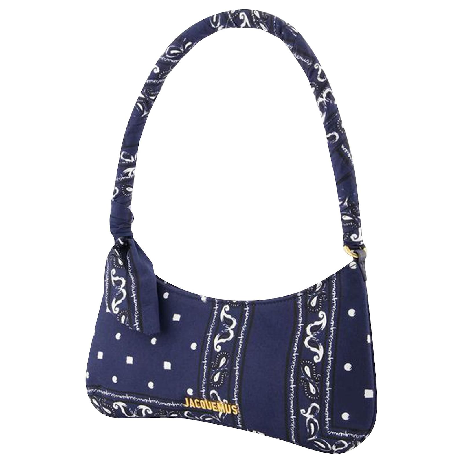 Le Bisou Bandana Bag - Jacquemus - Navy Paisley - Leather Blue ref ...