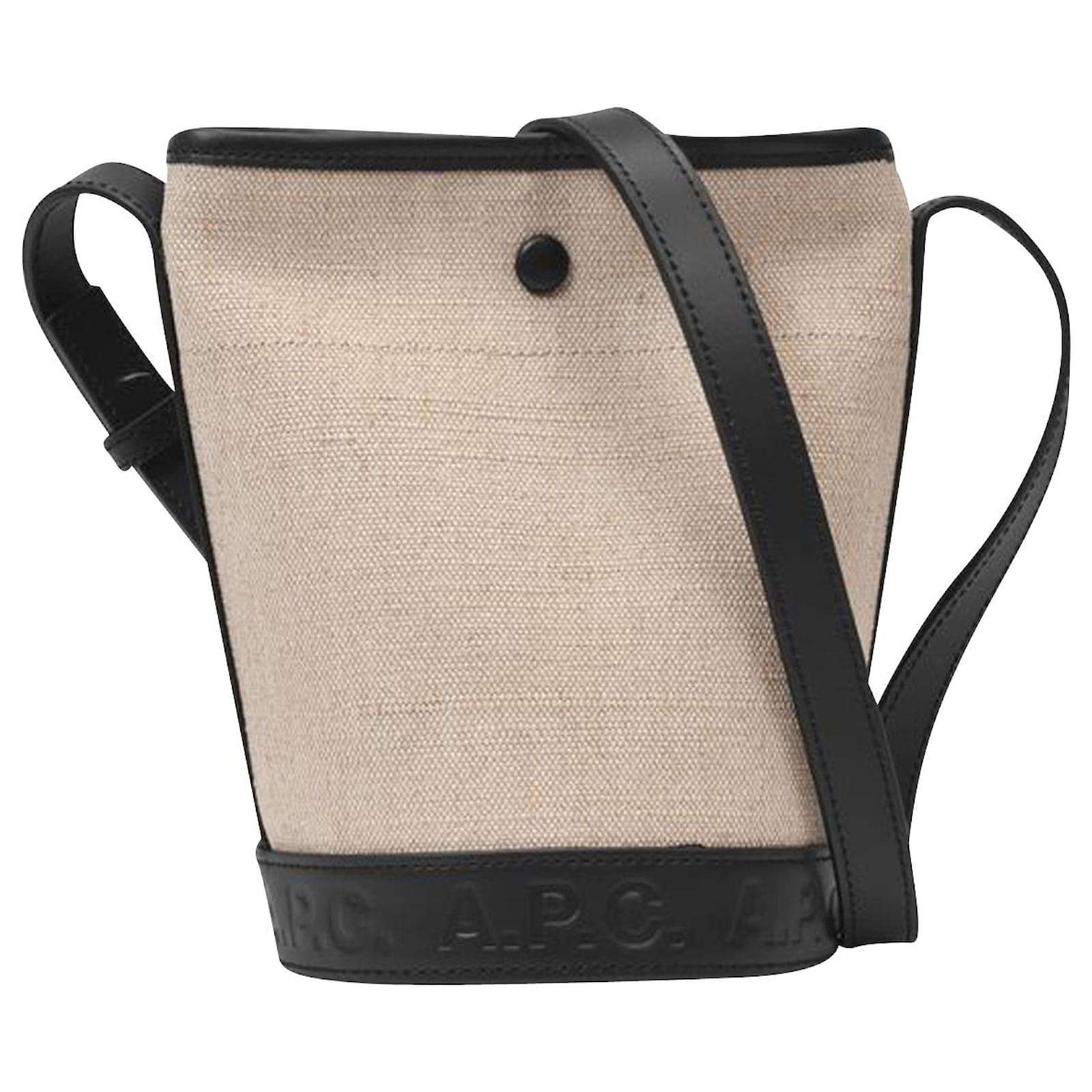 Apc Helene Small Bag in Black Canvas and Shiny Leather ref.809022 ...