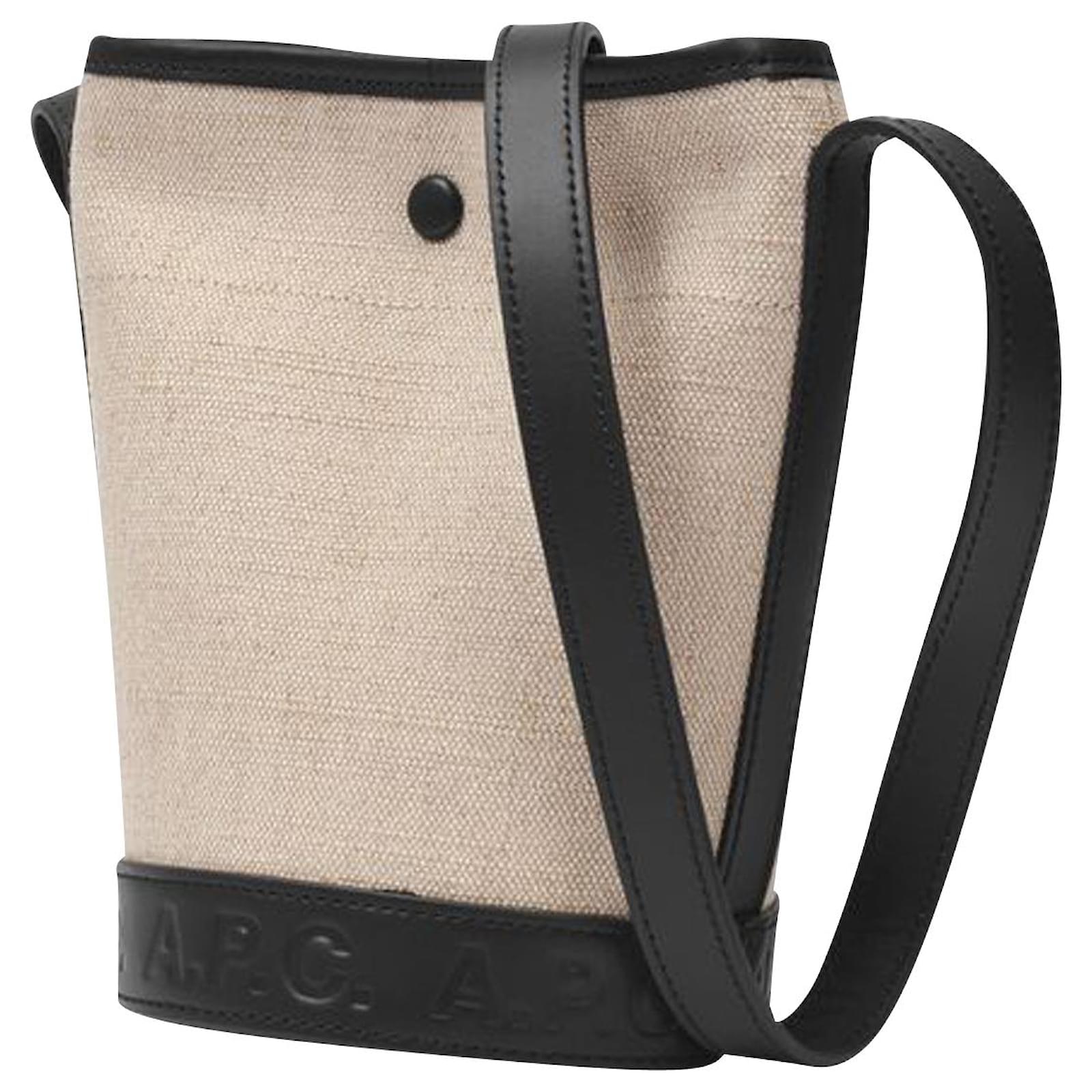 Apc Helene Small Bag in Black Canvas and Shiny Leather ref.809022 ...