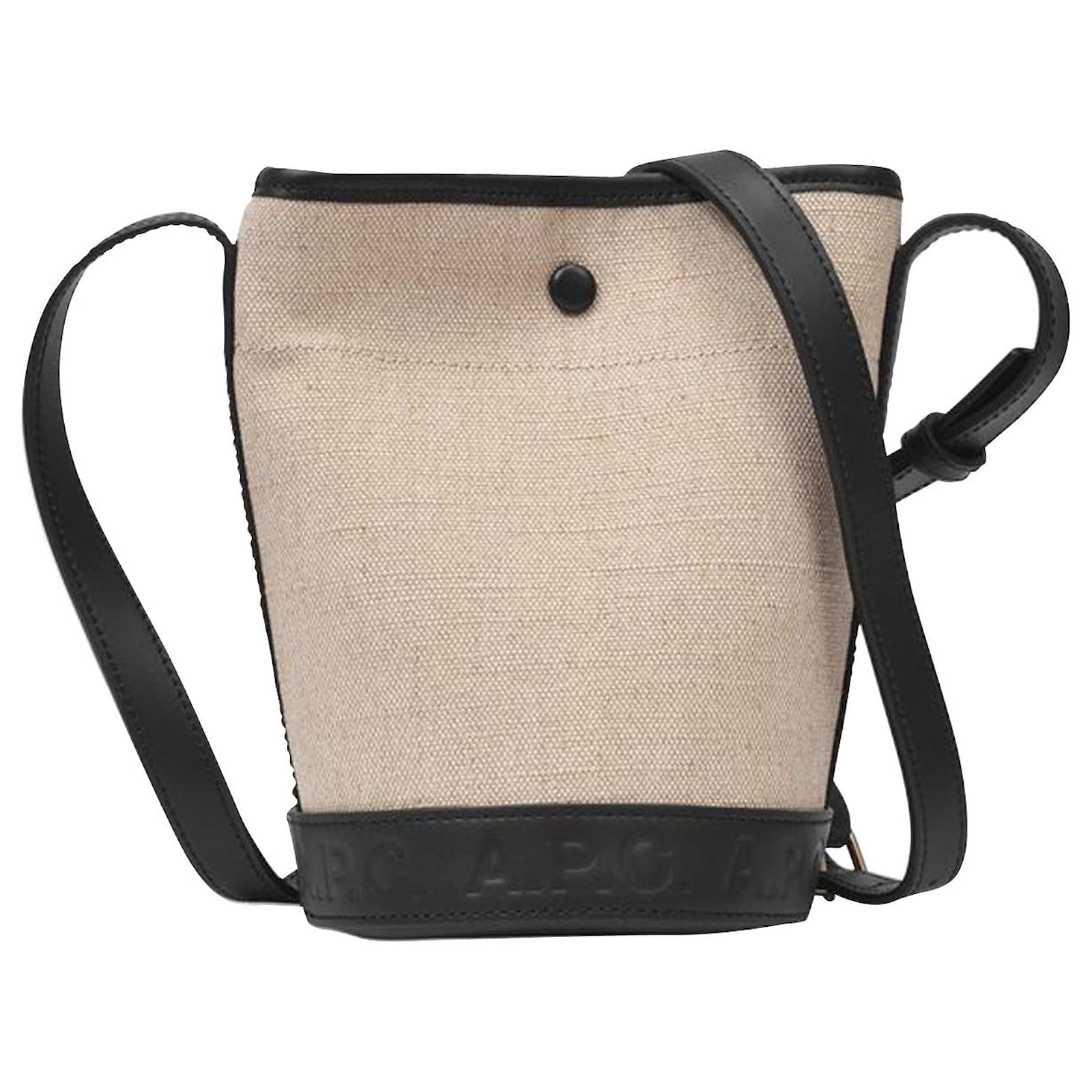 Apc Helene Small Bag in Black Canvas and Shiny Leather ref.809022 ...