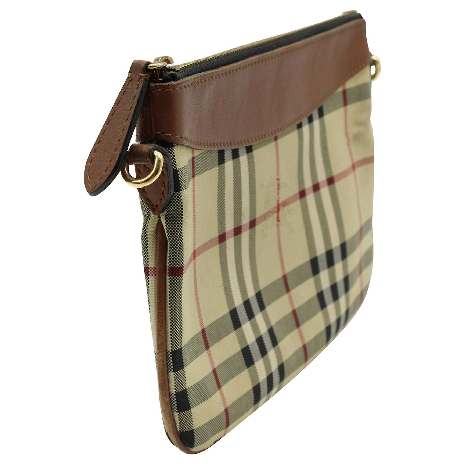 Burberry Chocolate Brown Peyton Crossbody in Horseferry Check ref ...