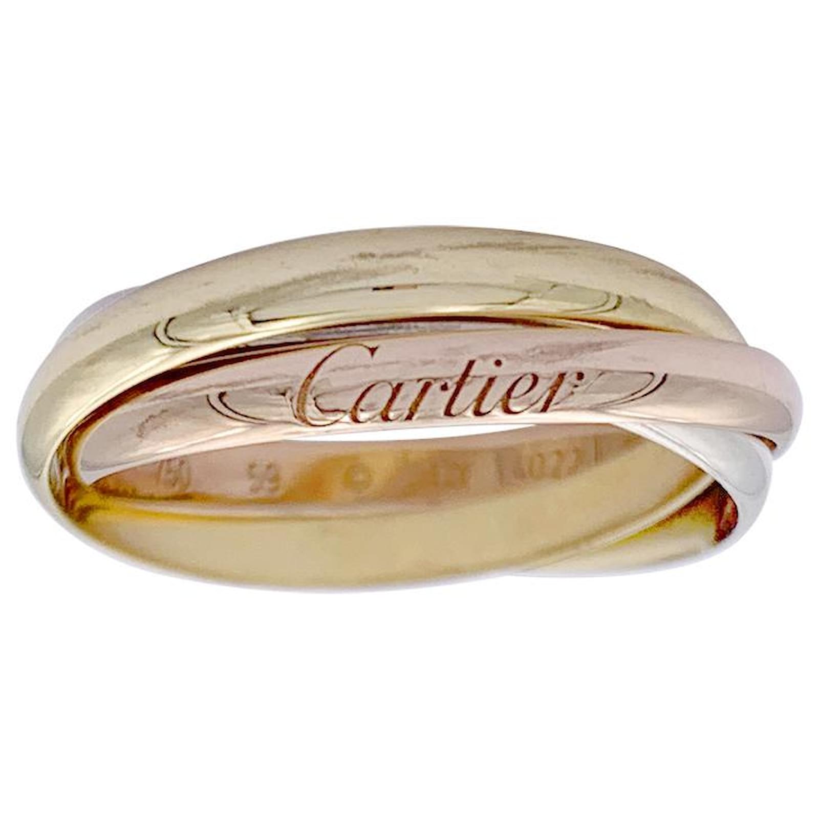Love Bague Cartier, "Trinity", trois ors, petit modèle. Or blanc Or ...