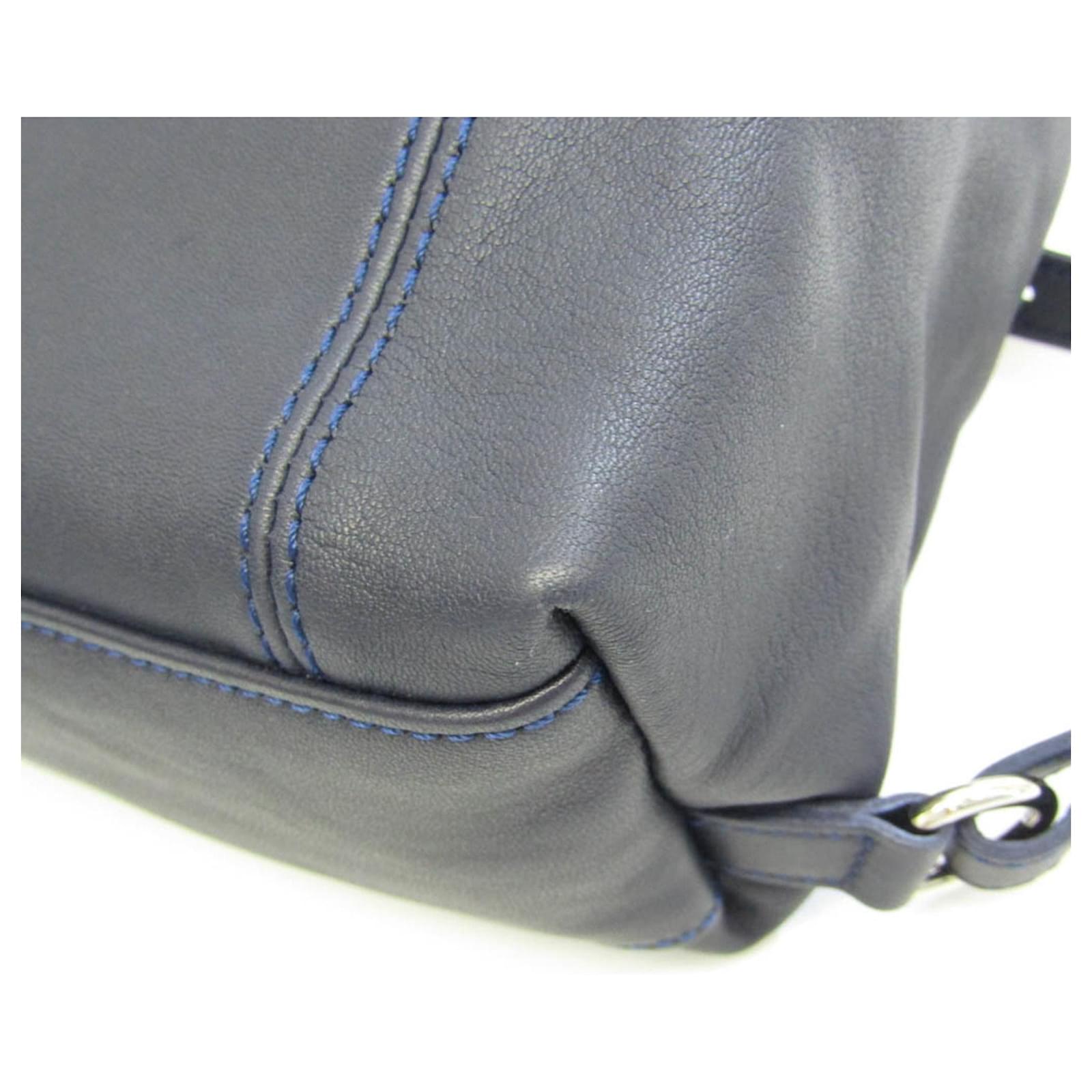 Longchamp Le Pliage Navy blue Leather ref.815534 - Joli Closet