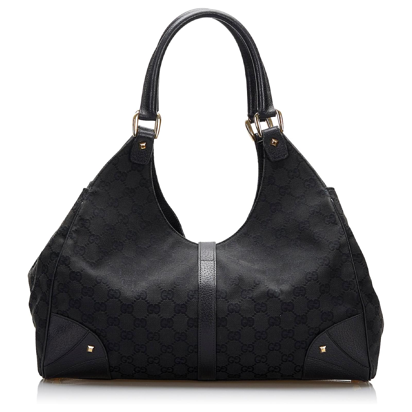 Gucci Black GG Canvas Nailhead Jackie Cloth Cloth ref.815668 - Joli Closet