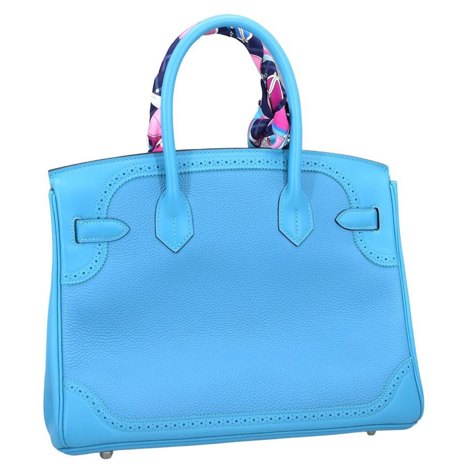 Hermès HERMES BIRKIN 30 Blue Leather ref.815906 - Joli Closet