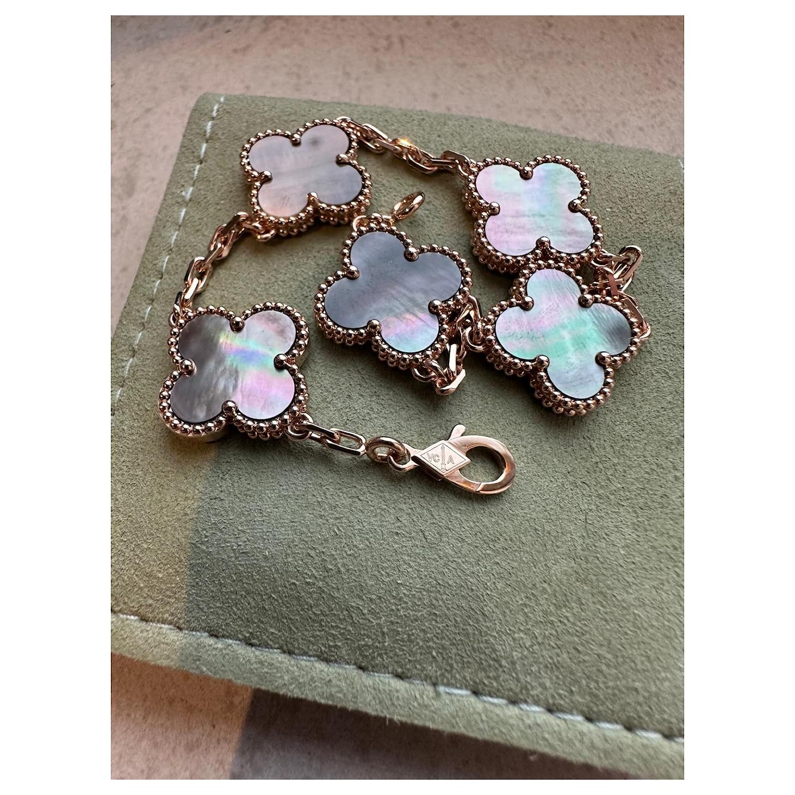 Van Cleef & Arpels Vintage Alhambra bracelet Grey Pink gold ref.816863 ...