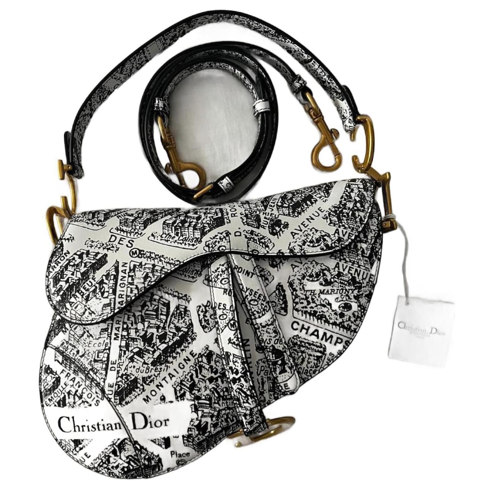 Dior Saddle map of paris White Leather ref.817057 - Joli Closet