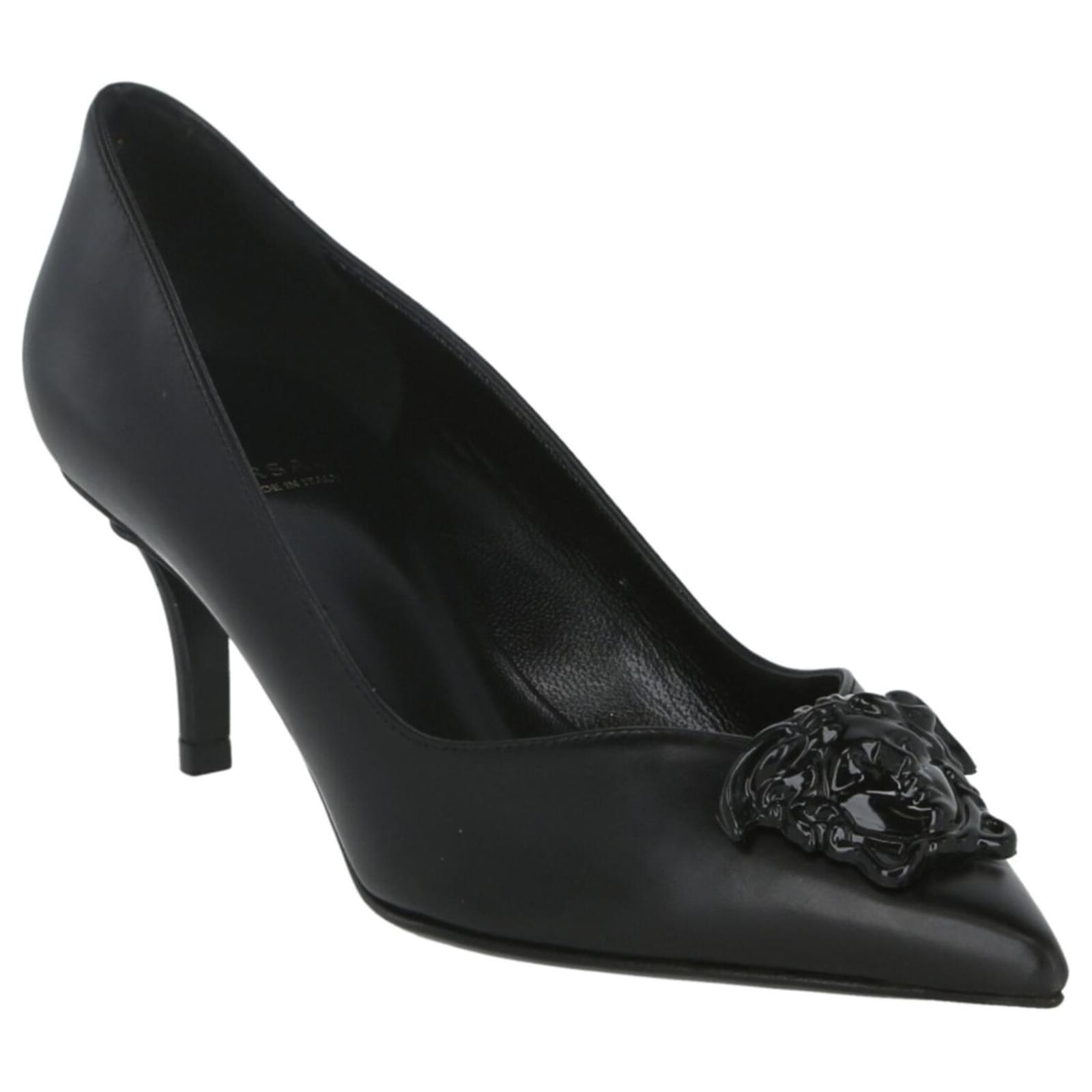 Versace Medusa Head Pumps Black Leather ref.818463 - Joli Closet