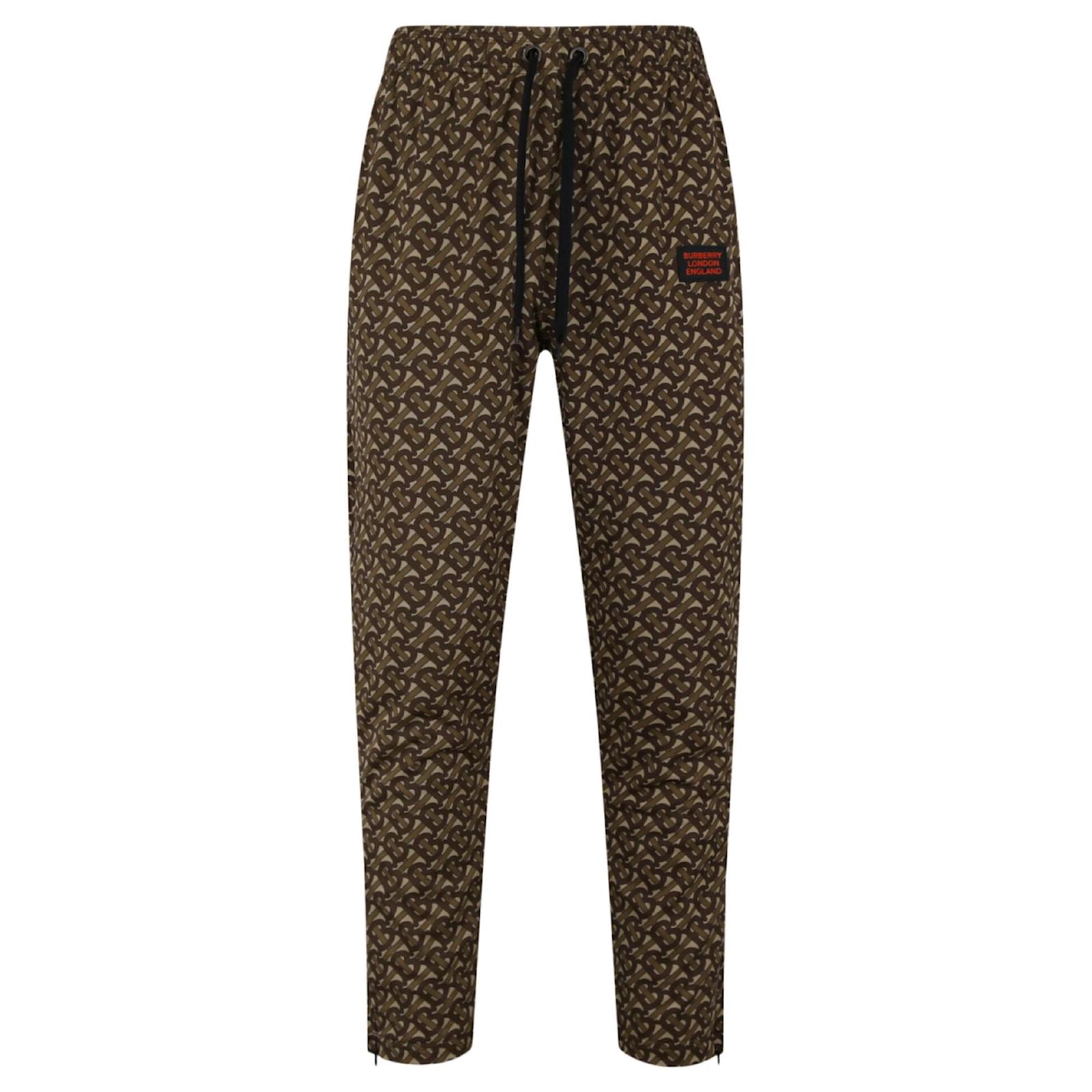 Burberry Monogram Logo Sweatpants Brown Polyester ref.818766 - Joli Closet