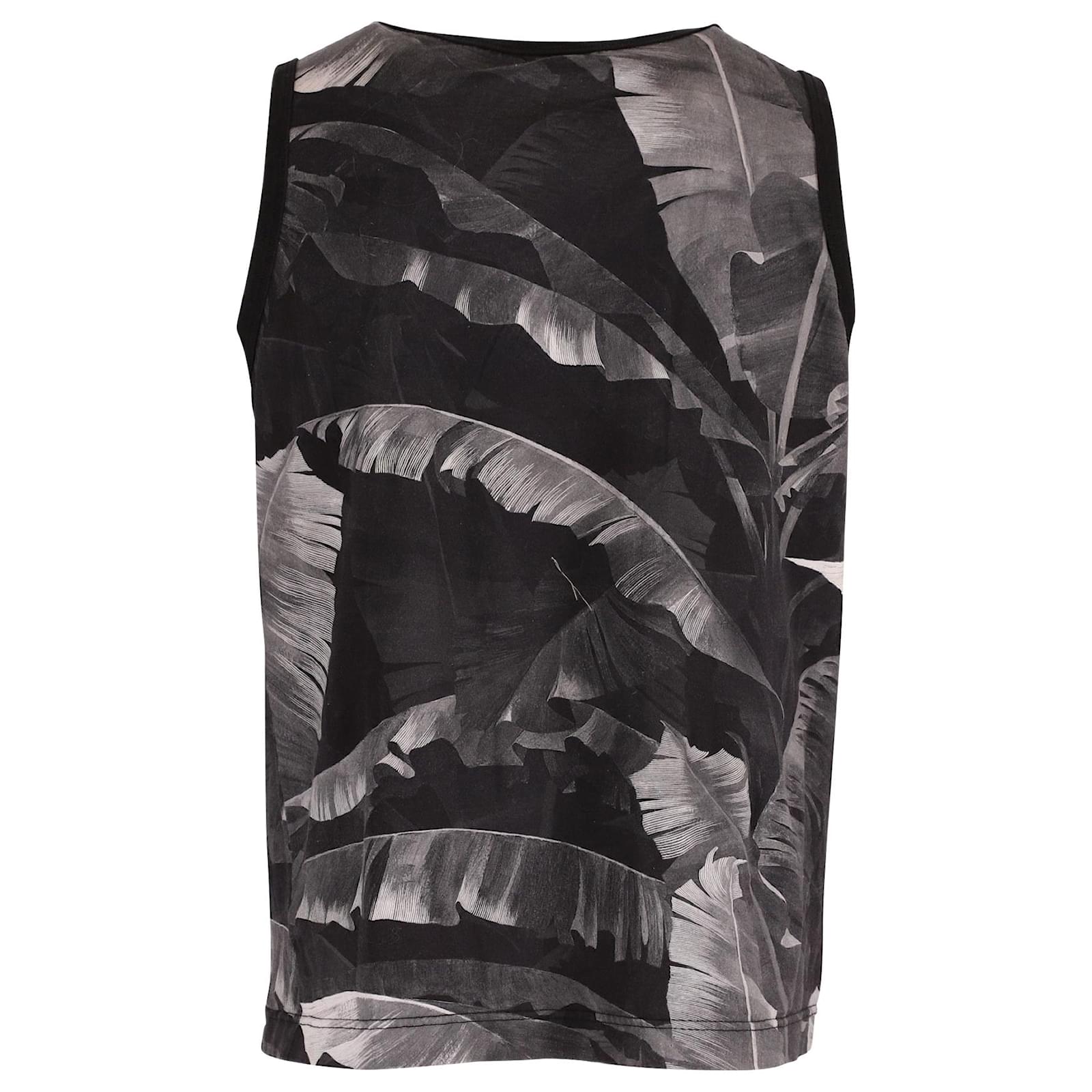 Dolce & Gabbana Débardeur à encolure dégagée imprimé en coton noir ref ...