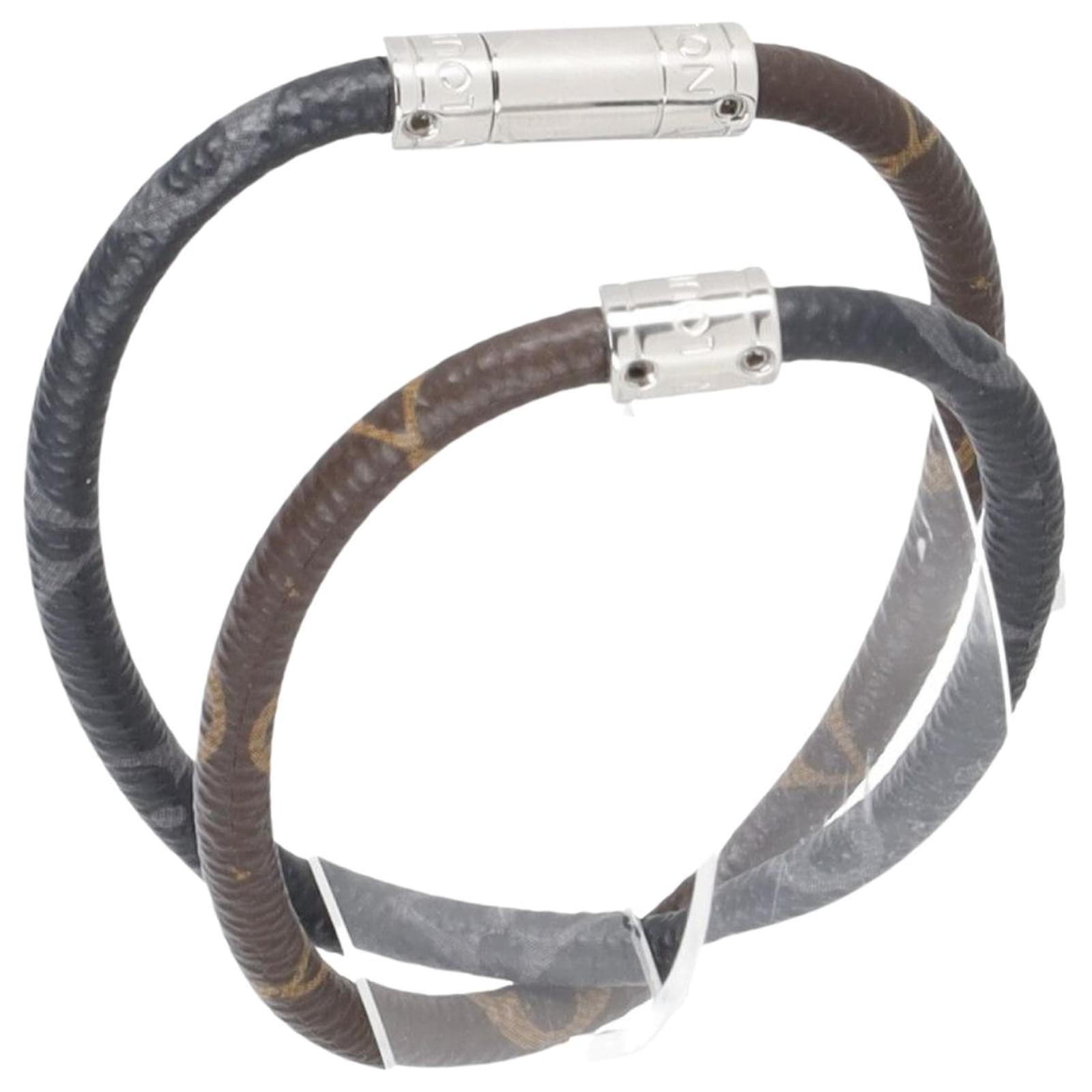 Louis Vuitton Keep It Double Bracelet in Black Leather ref.828810 - Joli Closet