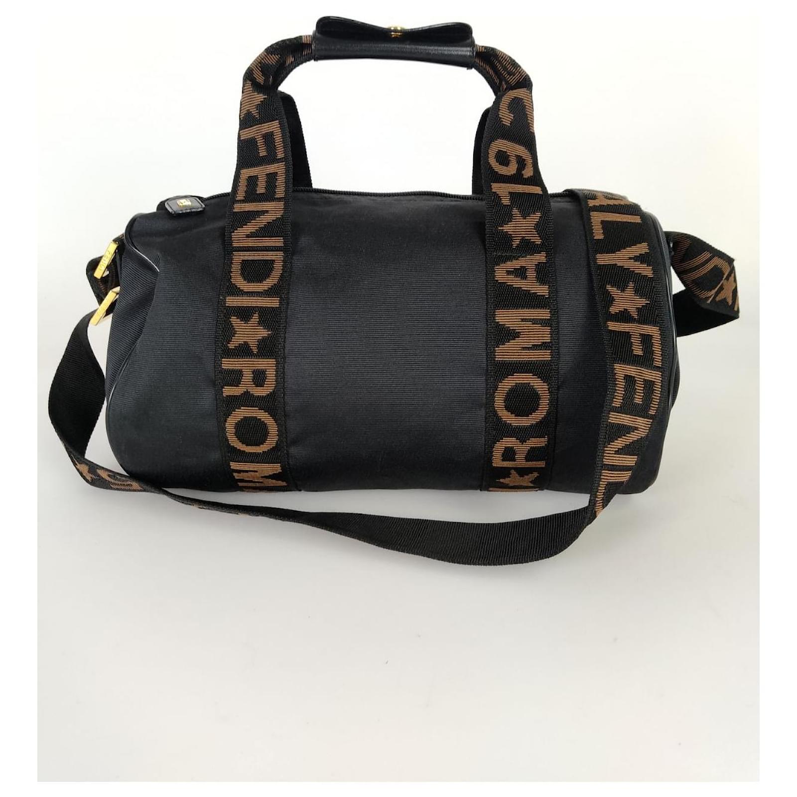 Fendi Roma vintage Papillon shoulder bag in black nylon Cloth ref ...