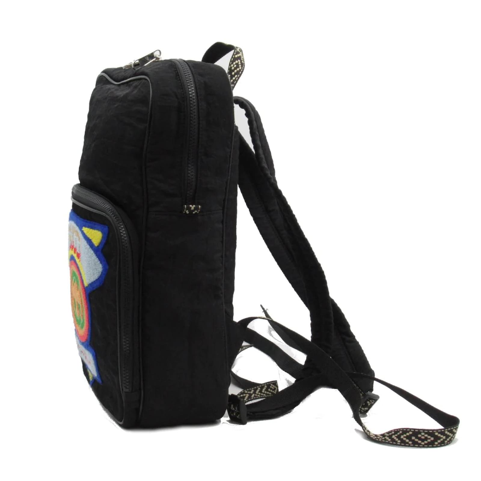 Gucci 80s Logo Patch Nylon Backpack 536724 Black Cloth ref.834150 ...