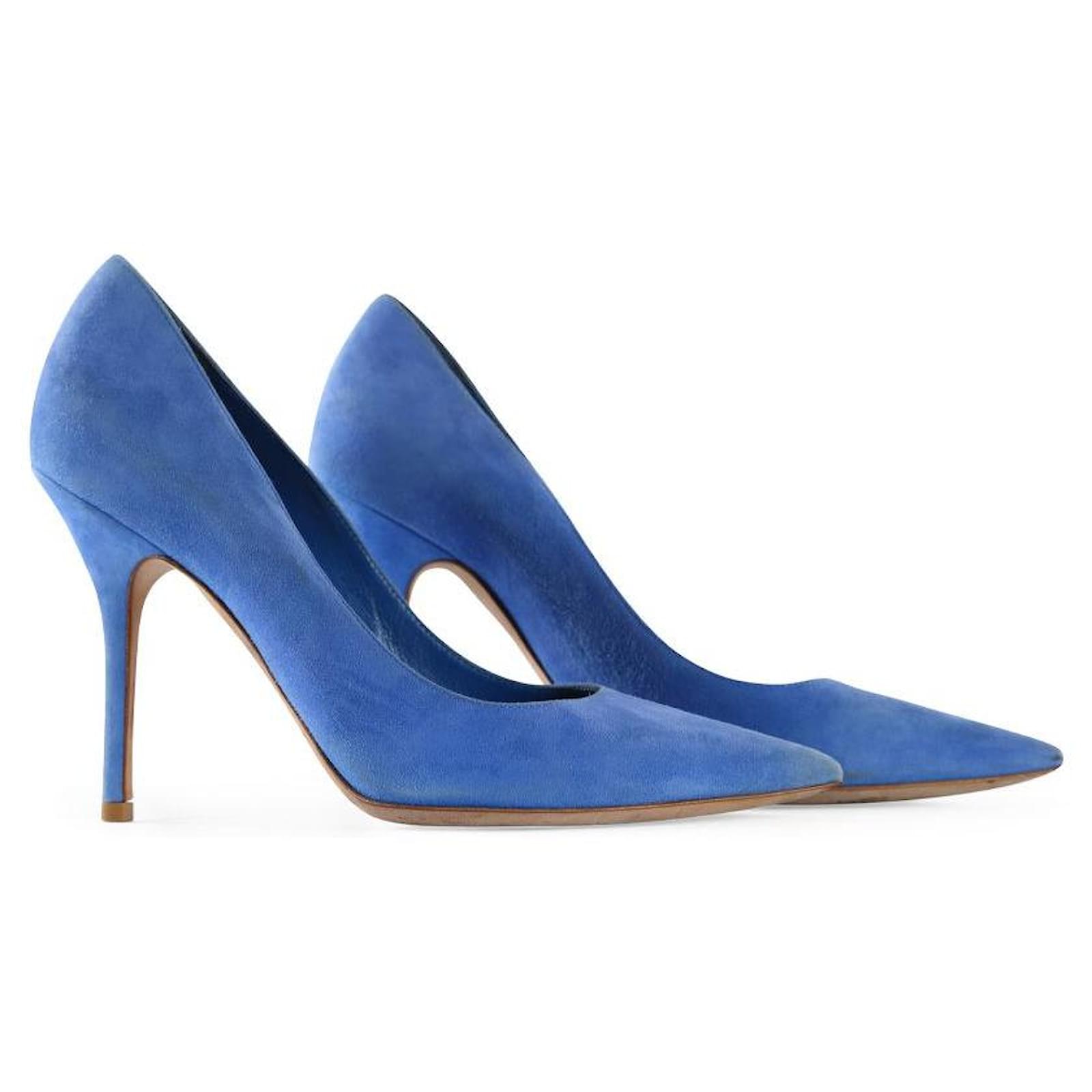 Christian Dior Blue Suede Pointy Toe Pumps ref.839614 - Joli Closet
