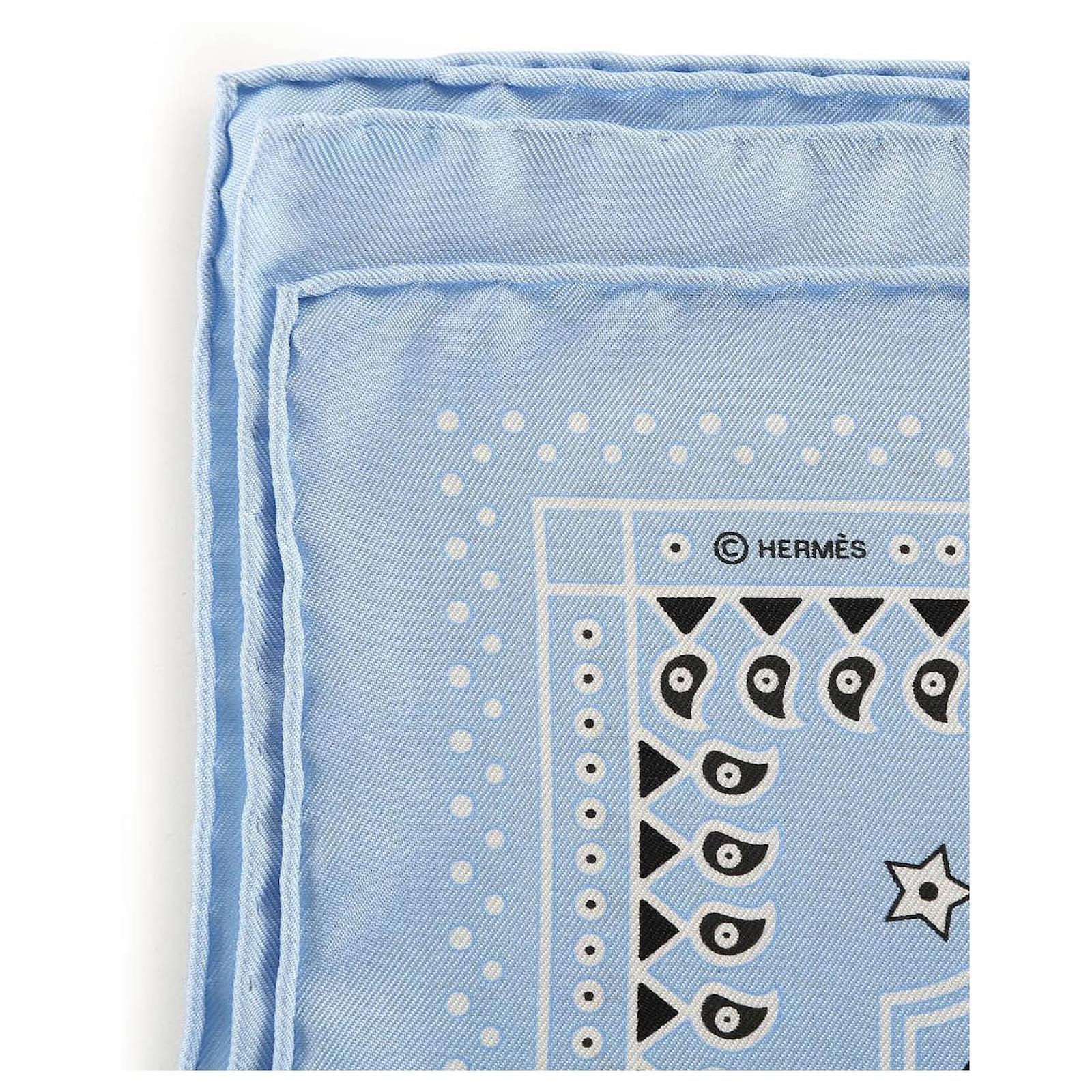 Hermès Hermes Light Blue & White Silk Ecuries Parisiennes Square Scarf ...