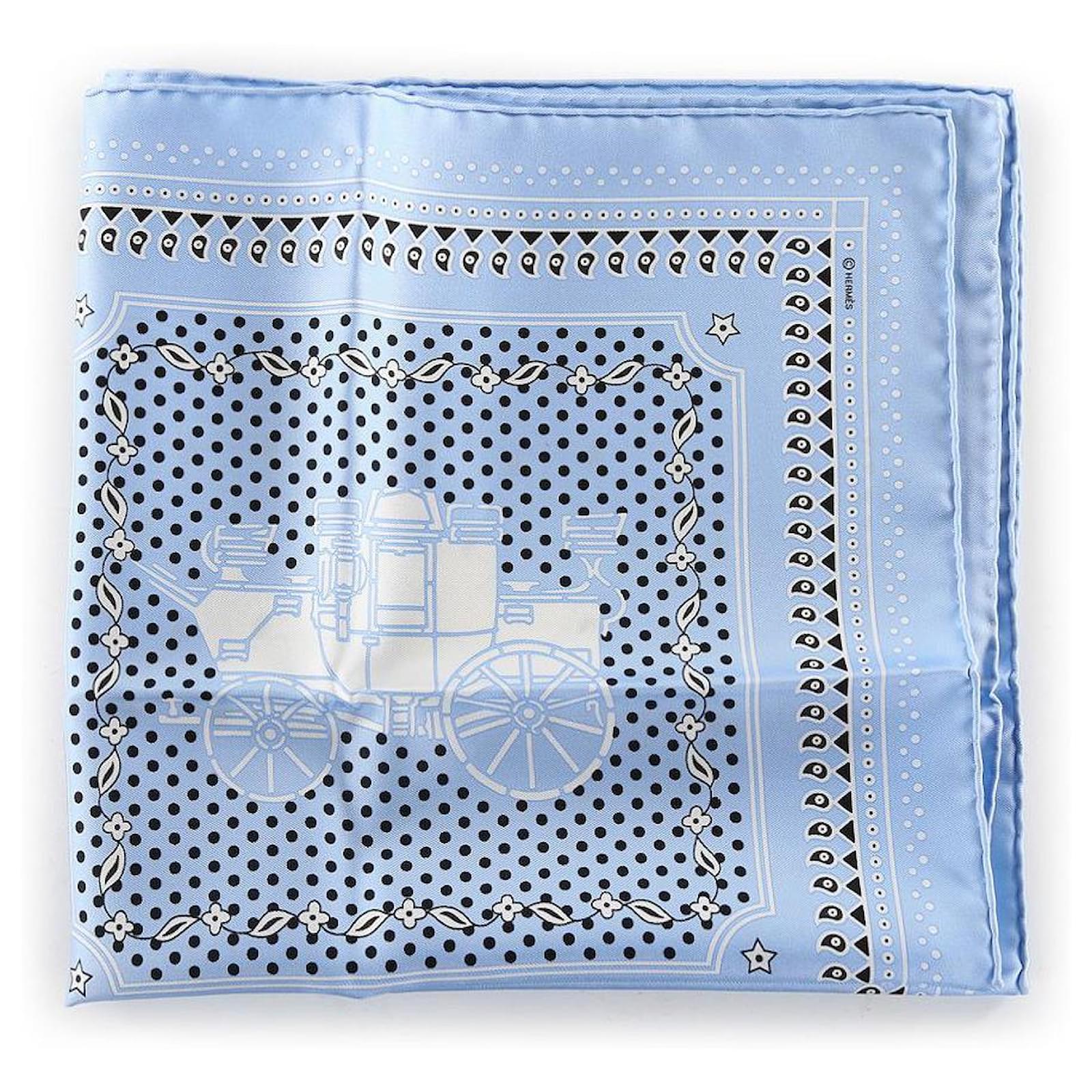 Hermès Hermes Light Blue & White Silk Ecuries Parisiennes Square Scarf ...
