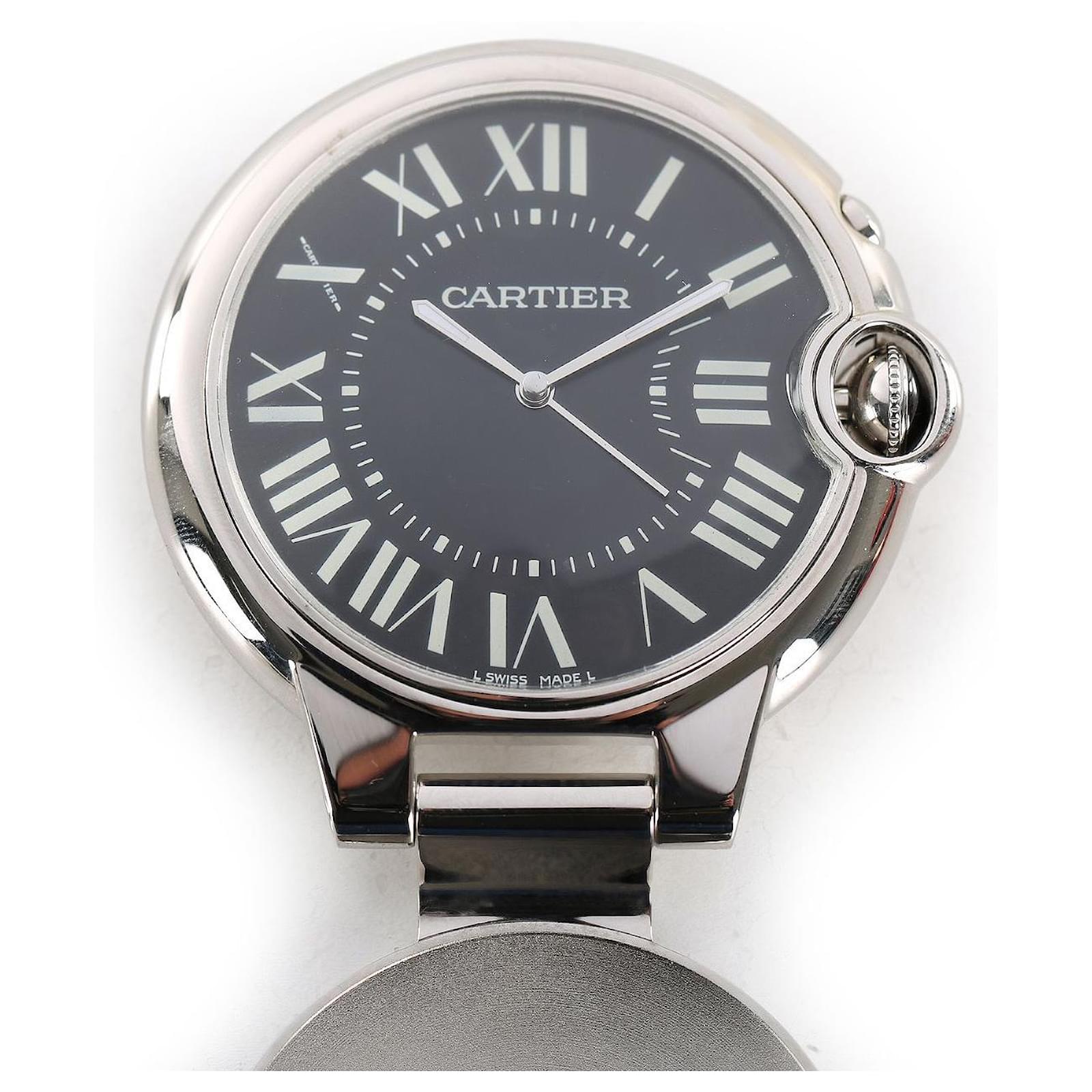 Cartier Silver Ballon Bleu Travel Alarm Clock Silvery Metallic Steel ...