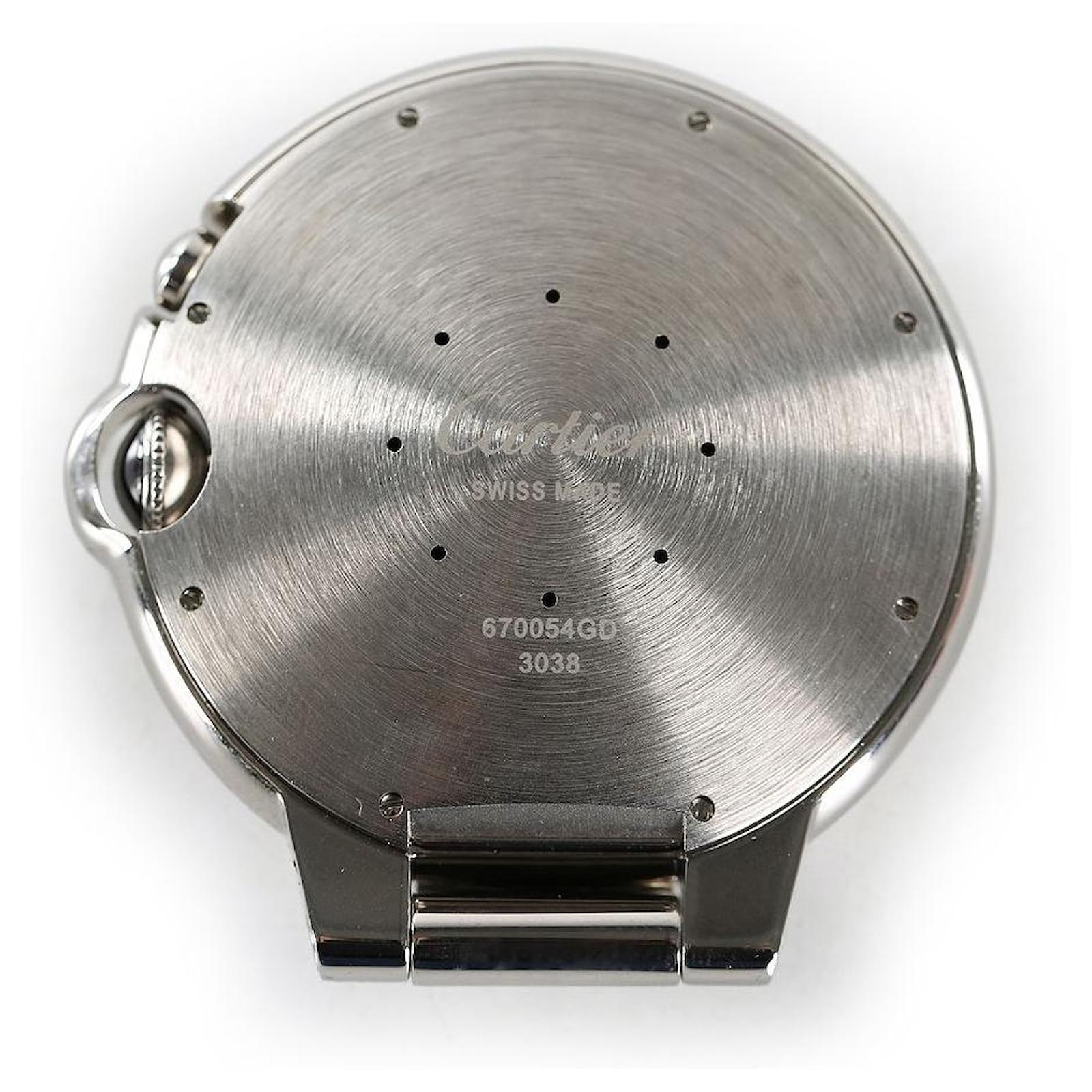 Cartier Silver Ballon Bleu Travel Alarm Clock Silvery Metallic Steel ...