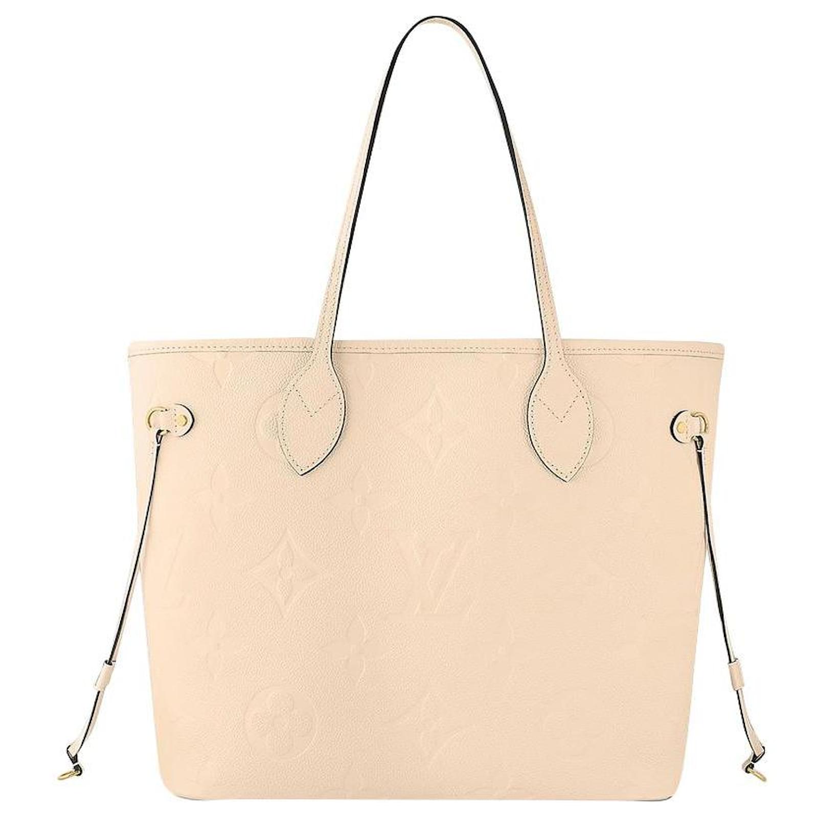 Louis Vuitton LV Neverfull beige leather Leatherette ref.841398 - Joli ...