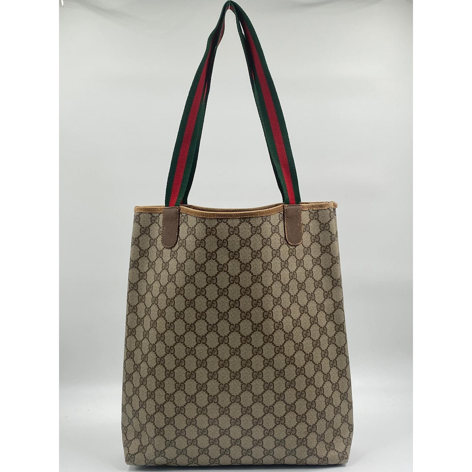 Brown Coated Canvas Gucci Tote Cloth ref.844179 - Joli Closet