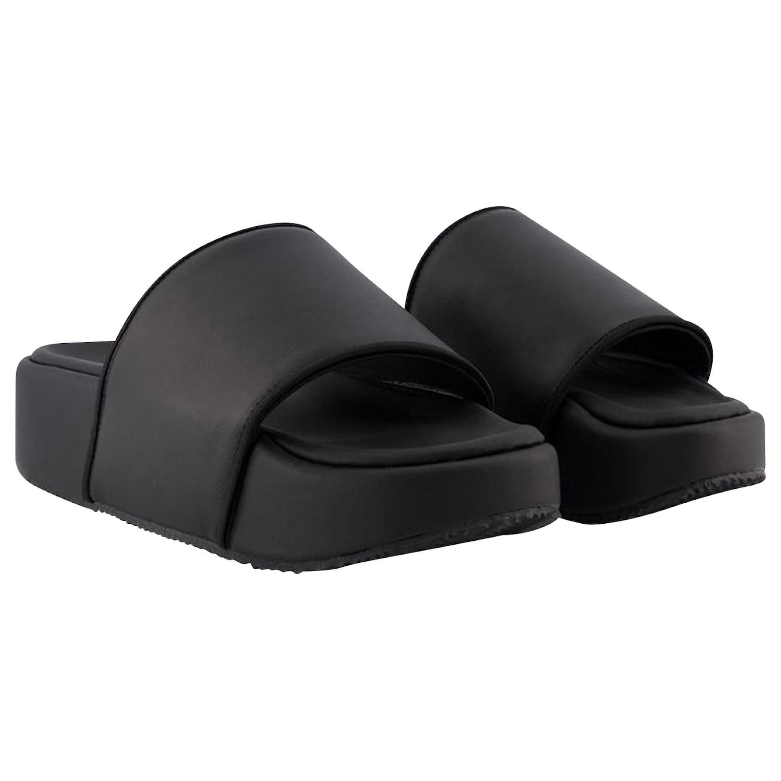 Y3 Slides - Y-3 - Black - Leather ref.844977 - Joli Closet