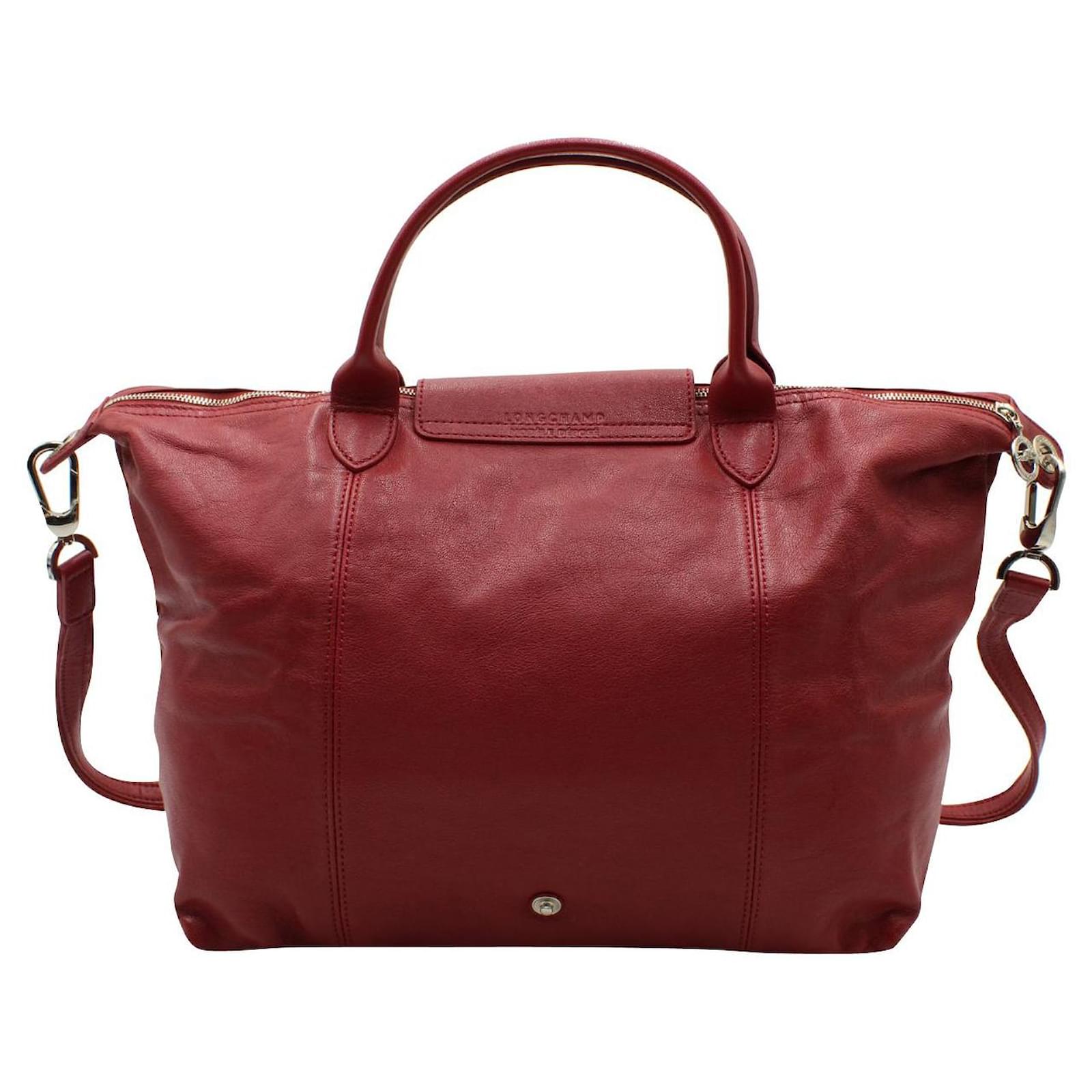 Longchamp Red Leather Le Pliage Tote Bag ref.846537 - Joli Closet